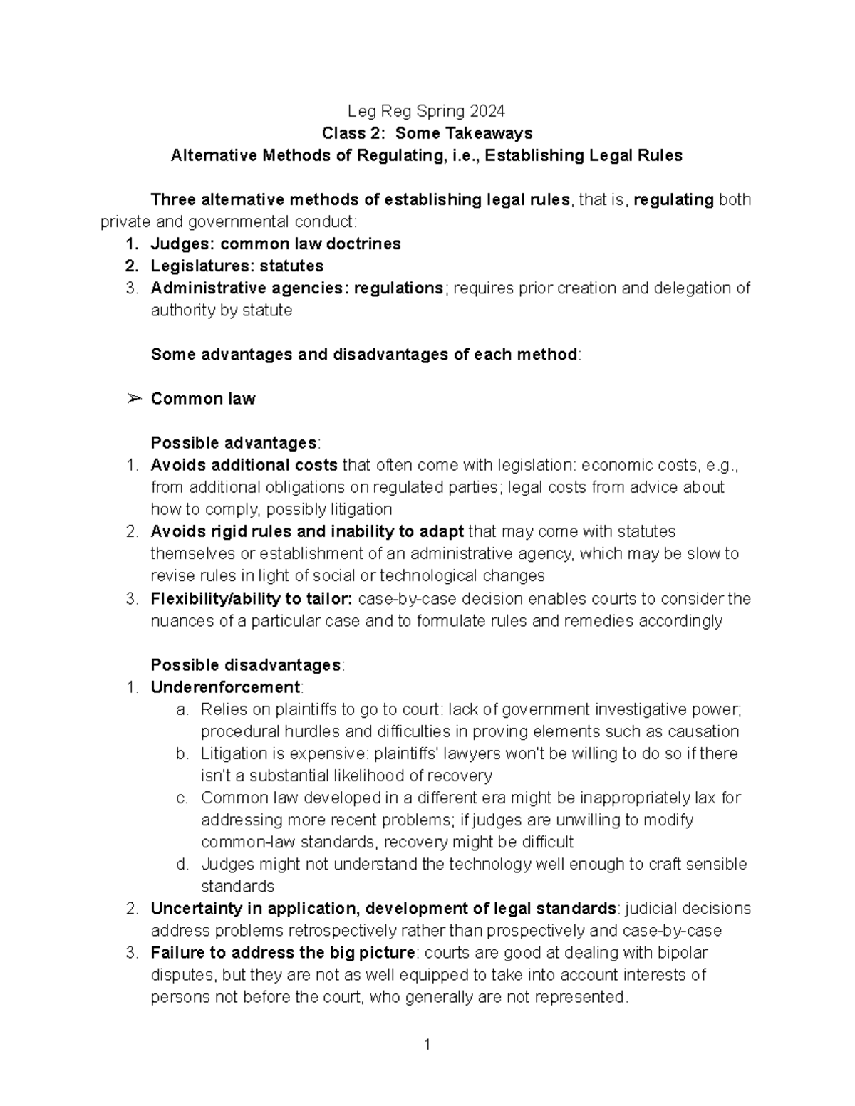 Leg Reg Fall 2024 Class 2 Takeaways-1 - Leg Reg Spring 2024 Class 2 ...