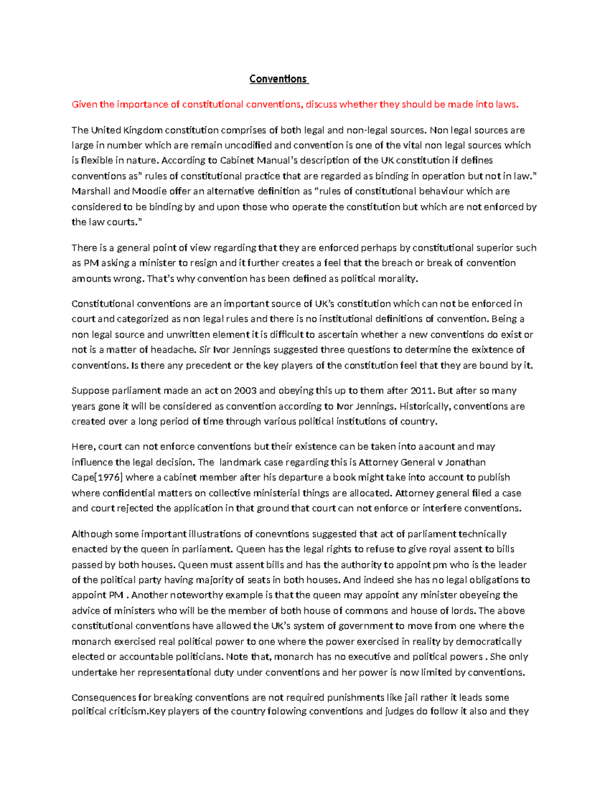 Conventions - Conventions Given the importance of constitutional ...