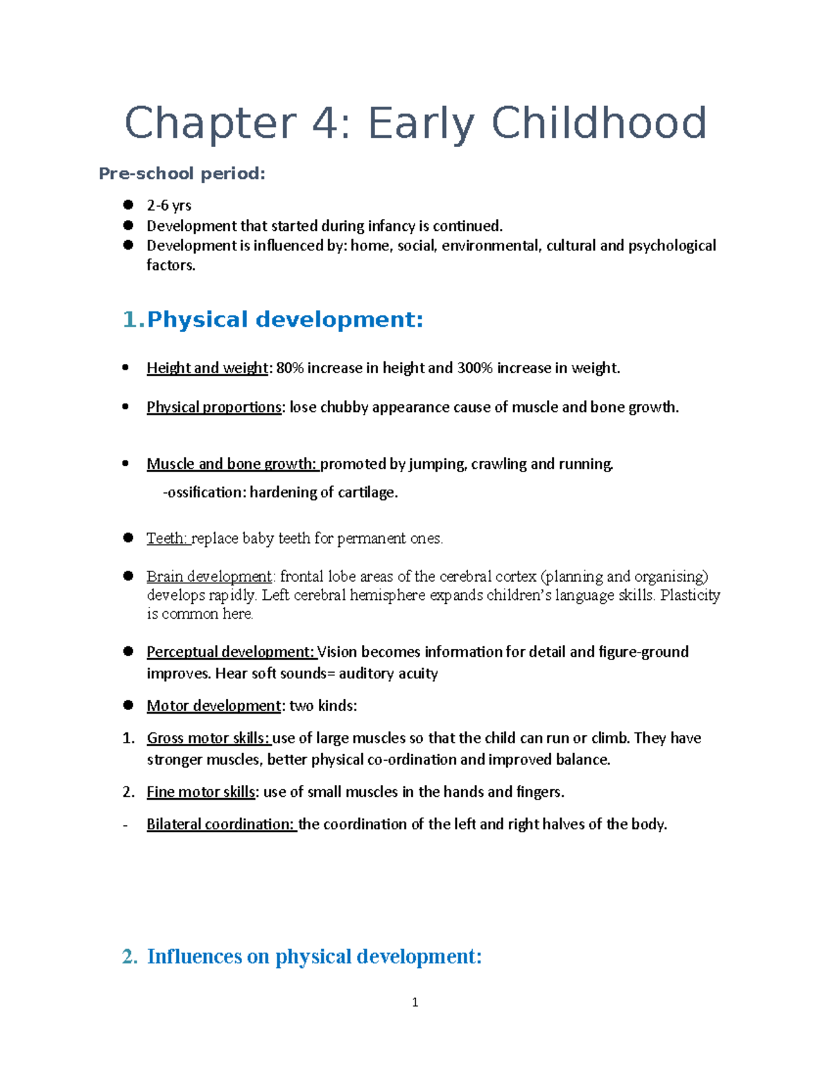 Chapter 4 Early childhood - Chapter 4: Early Childhood Pre-school ...