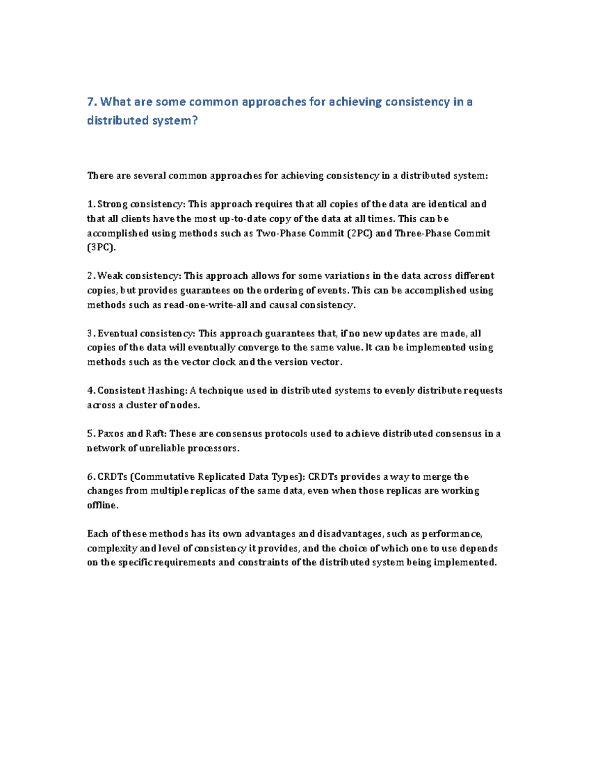 Distributed systems 2 - 7. What are some common approaches for ...