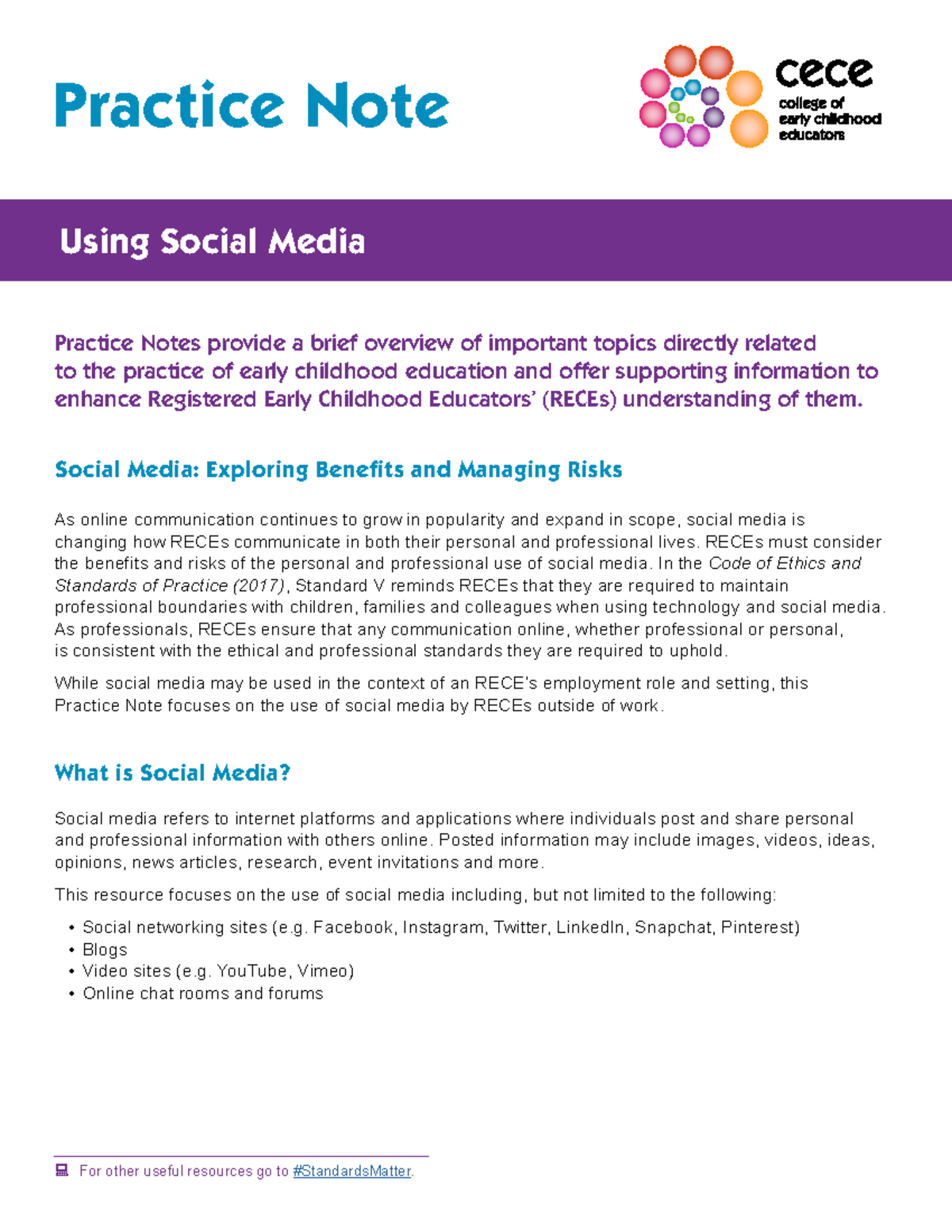 Practice Note Using Social Media - Social Media: Exploring Benefits and ...