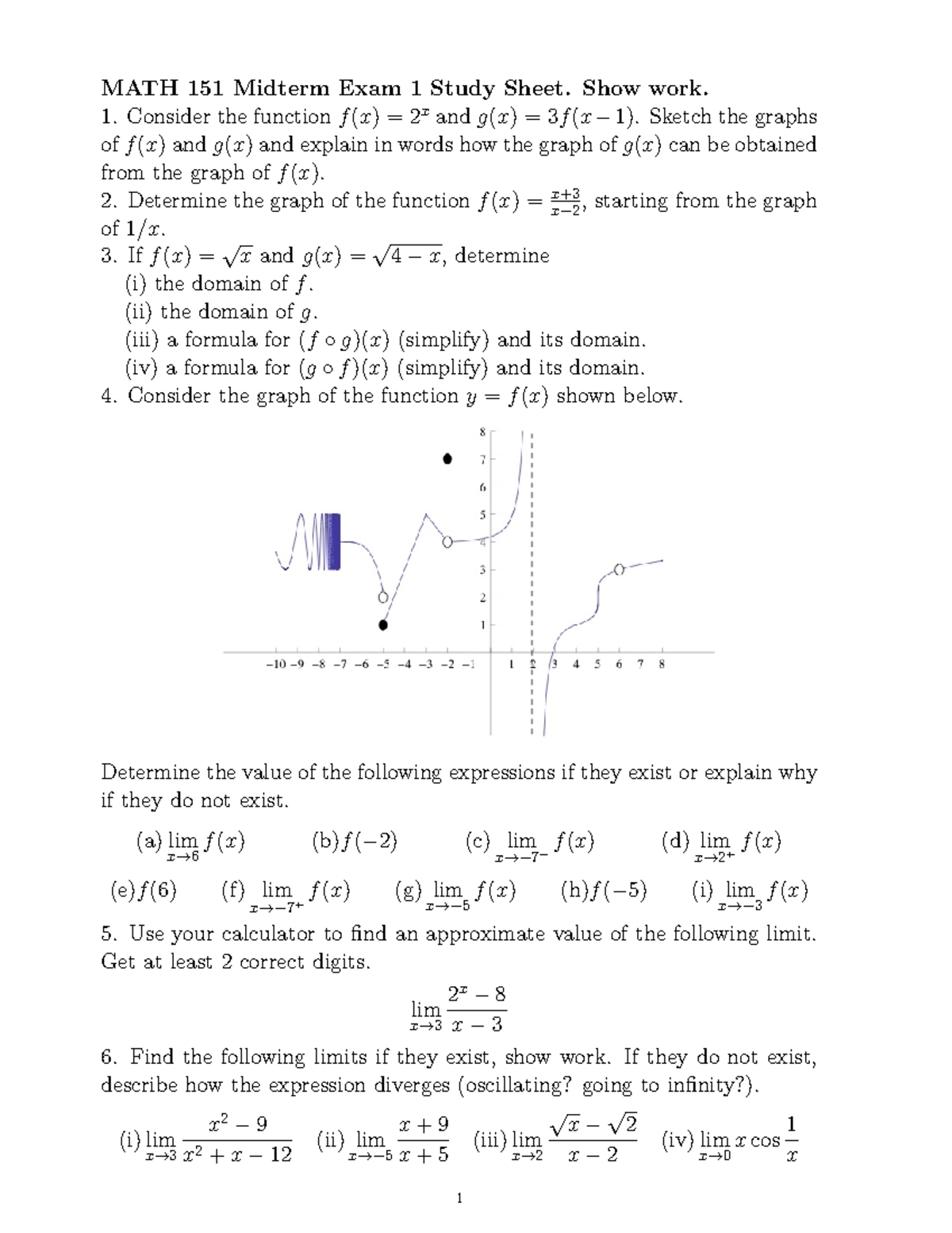 151review 1 - 151 assignment key - MATH 151 - Studocu