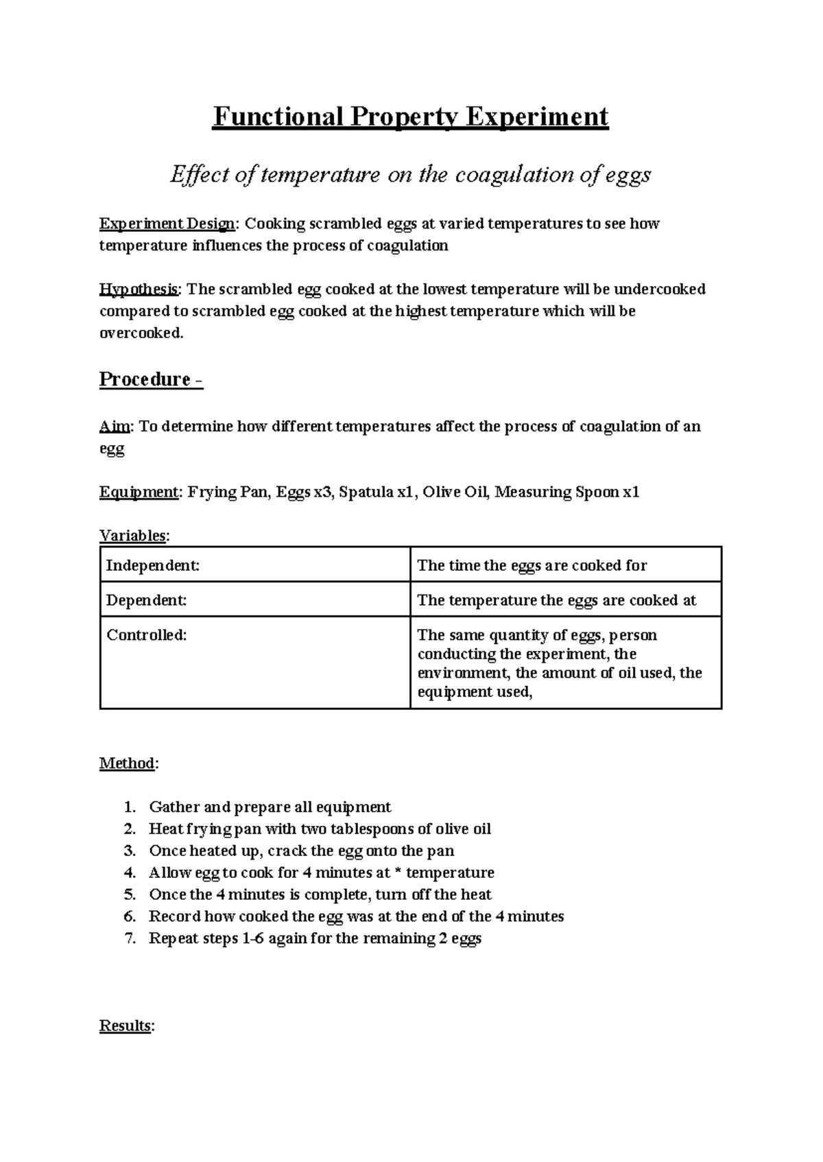 Food Tech Assessment - Task 1 Functional Properties of Protien ...