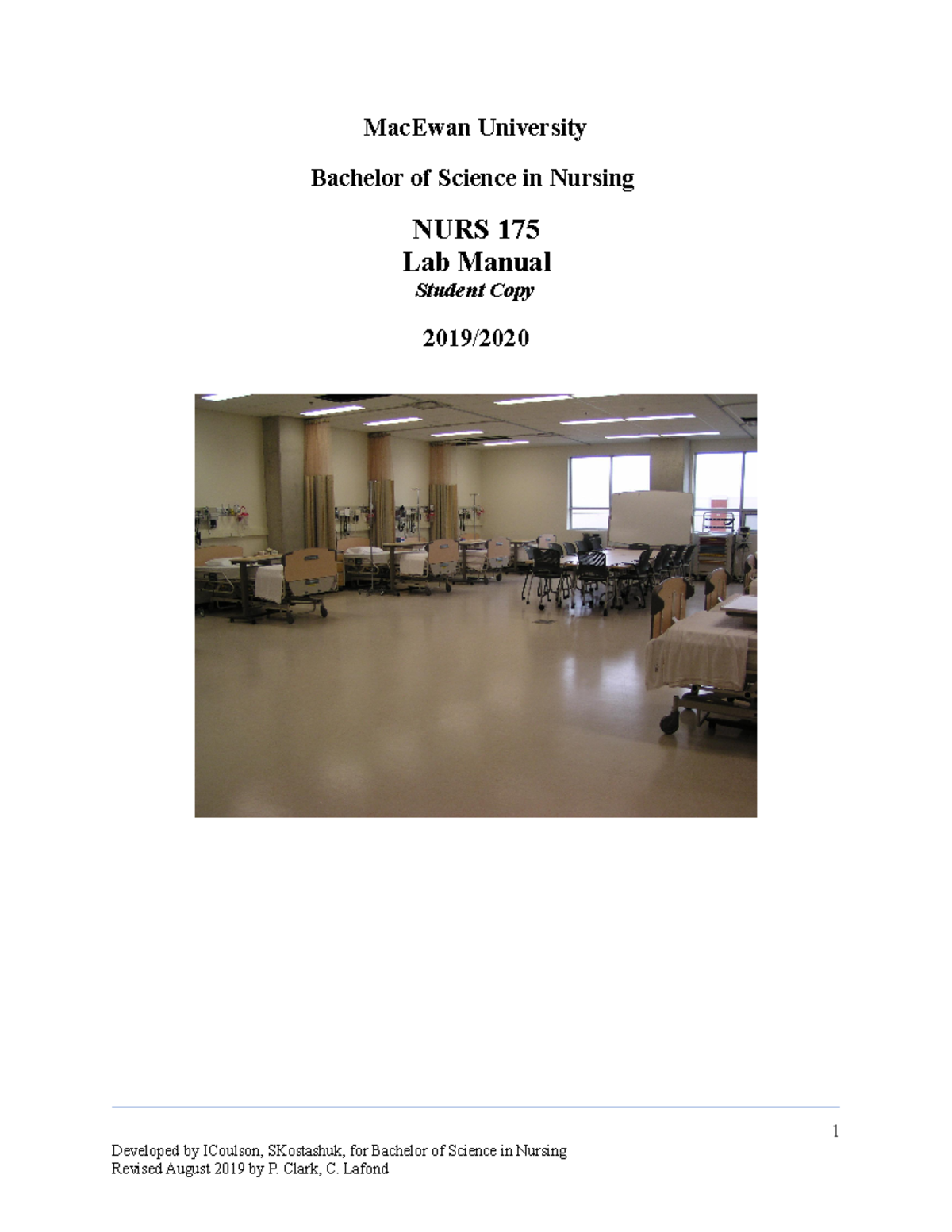 Student Lab Manual 2019-2020 - MacEwan University Bachelor of Science ...