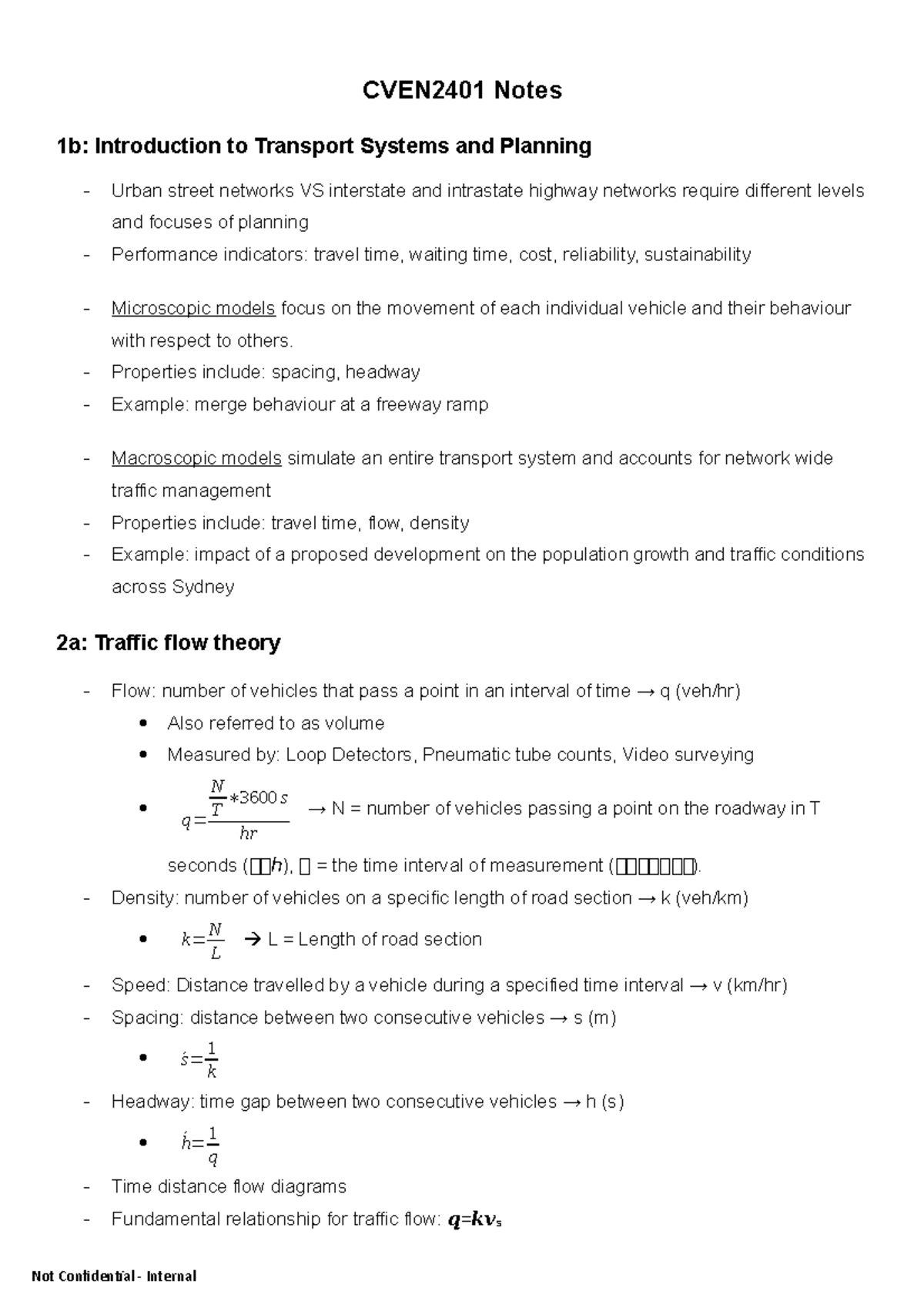 CVEN2401 Notes - Stream 1 content - CVEN2401 Notes 1b: Introduction to ...