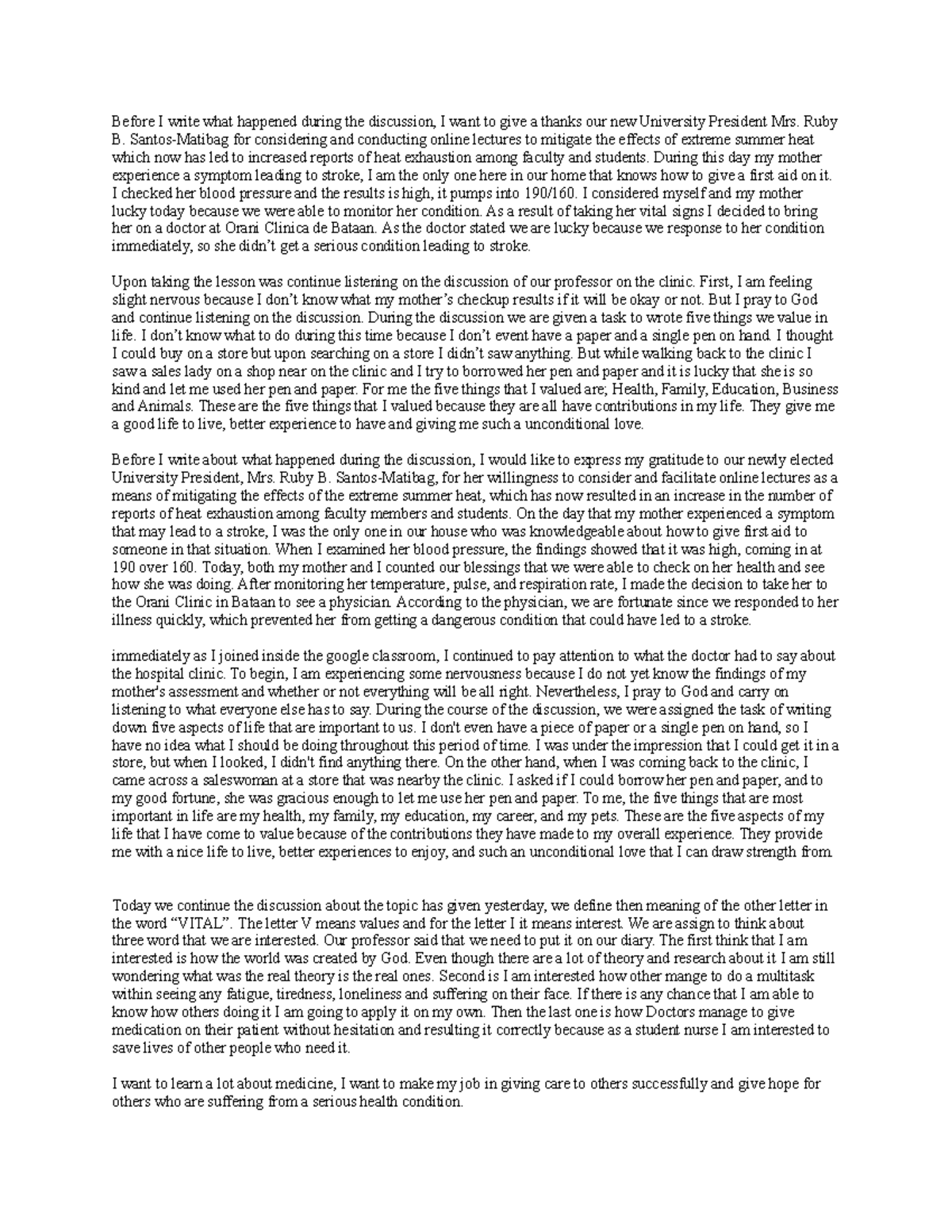 Ethics diary 2 - Before I write what happened during the discussion, I ...