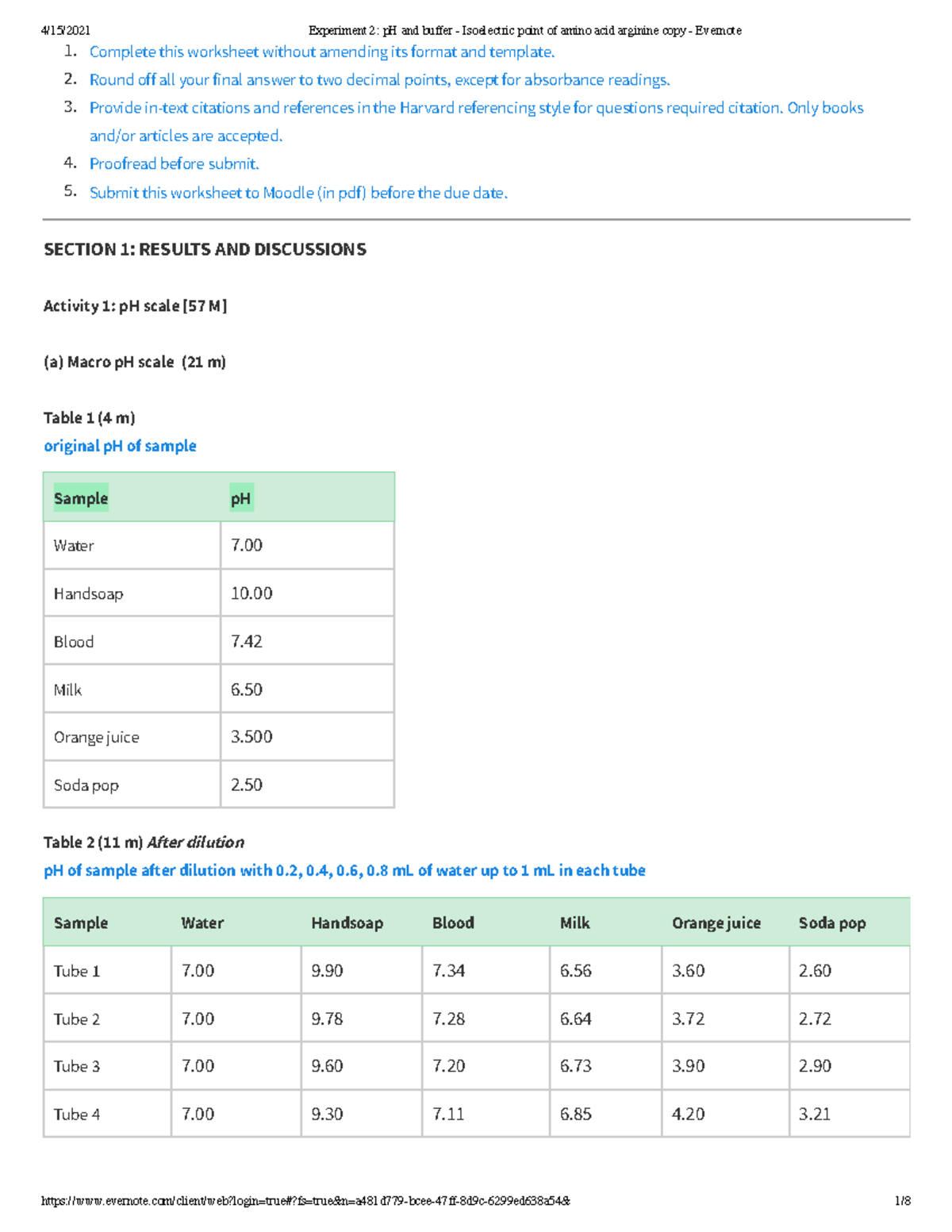 Experiment 2 p H and buffer - Isoelectric point of amino acid arginine ...