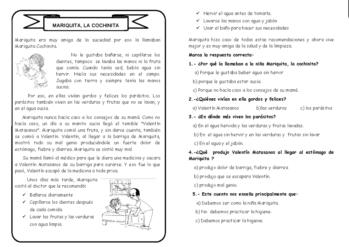 Mariquita la cochinita - Mariquita era muy amiga de la suciedad por eso ...