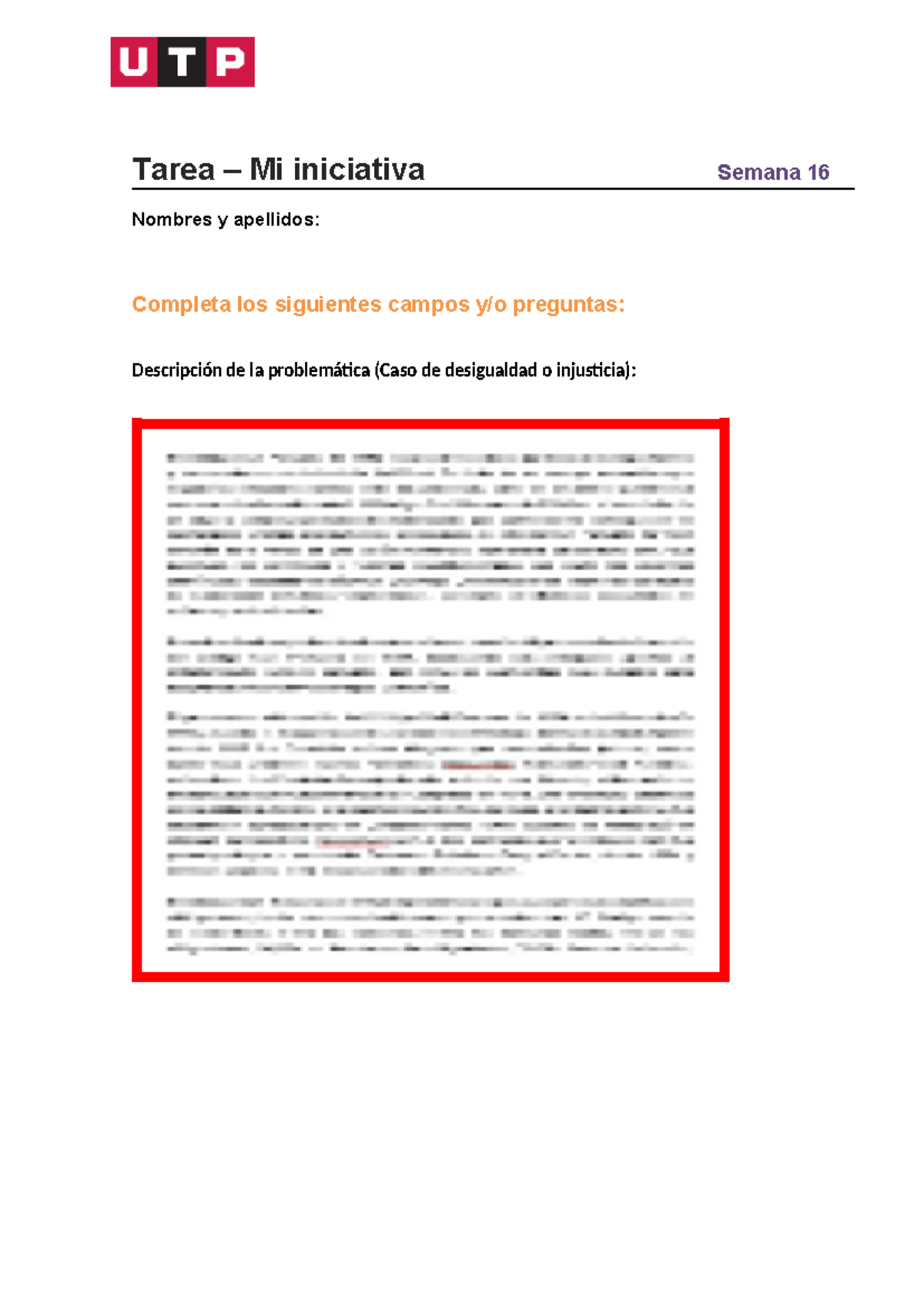 🔴 (AC-S16) Semana 16 - Tarea – Mi iniciativa - Ciudadania Reflexion Y Etica - Tarea – Mi ...