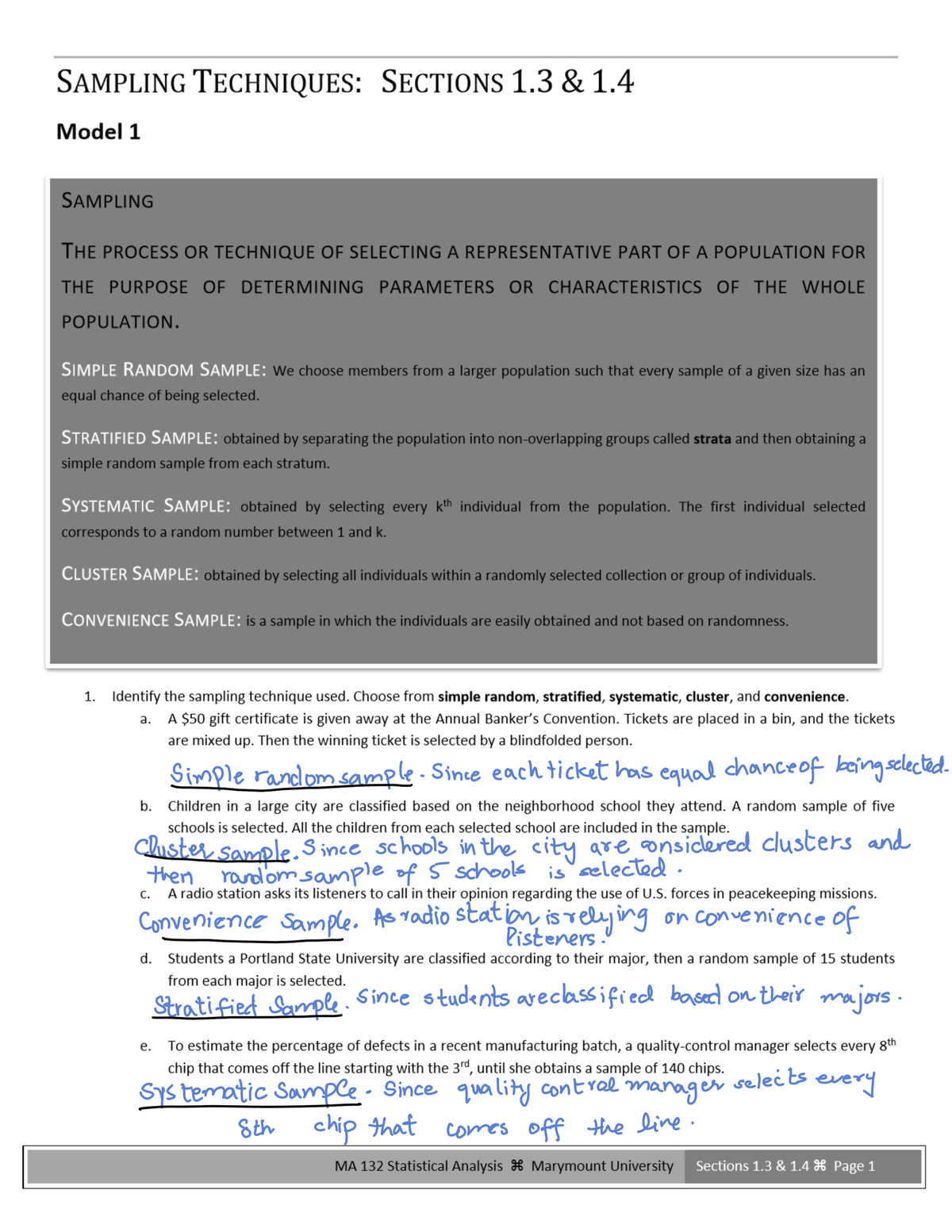 (2) Handout for Sections 1.3 & 1.4 - Probability and Statistics - Studocu