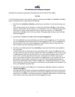 PSY 328 Project Two Milestone - Complete this template by replacing the ...