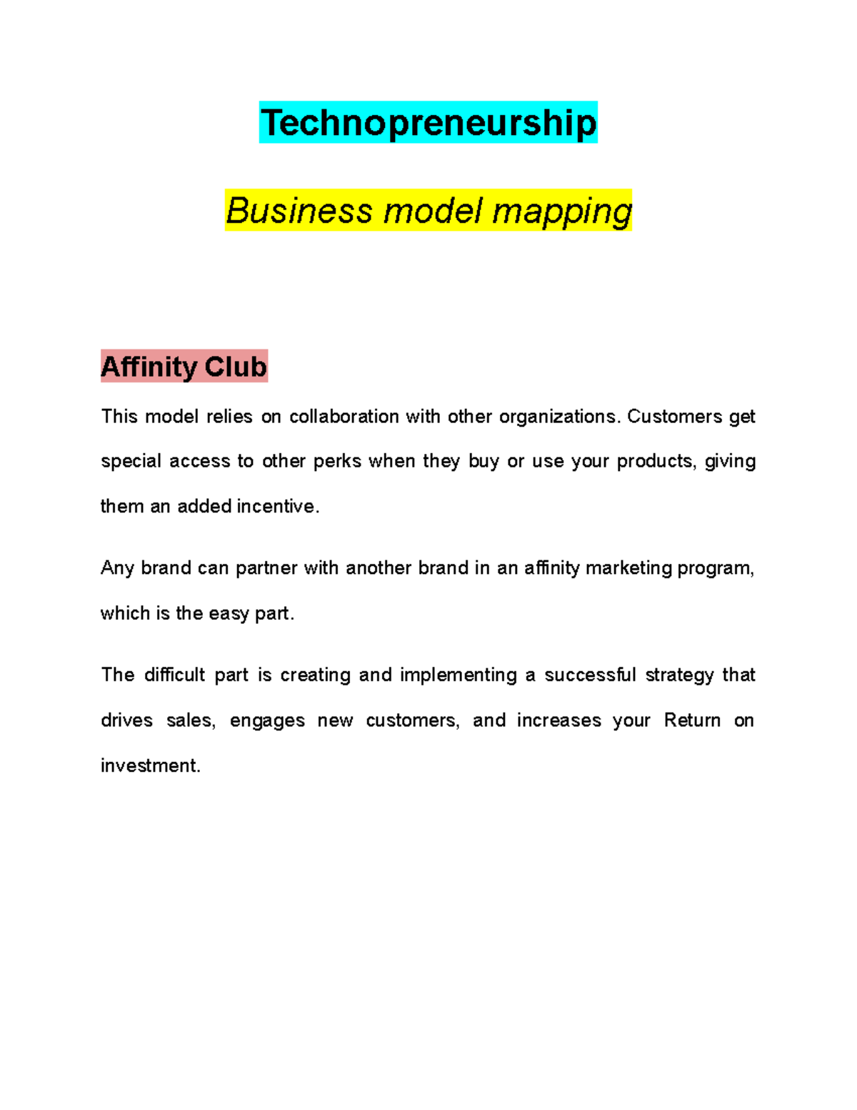 Business model mapping - entrepreneurship - Technopreneurship Business ...