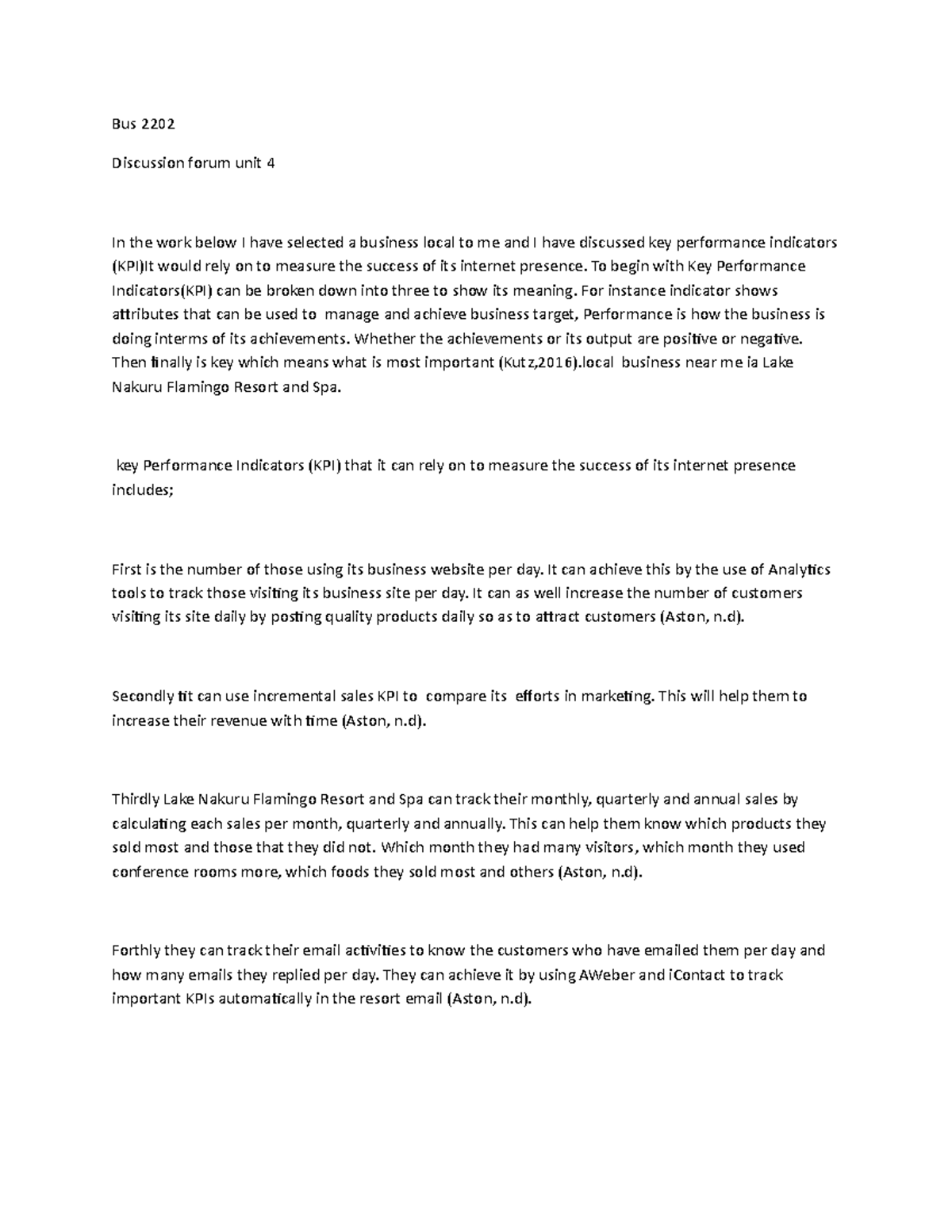 Bus 2202 disc unit 4 - Bus 2202 Discussion forum unit 4 In the work ...