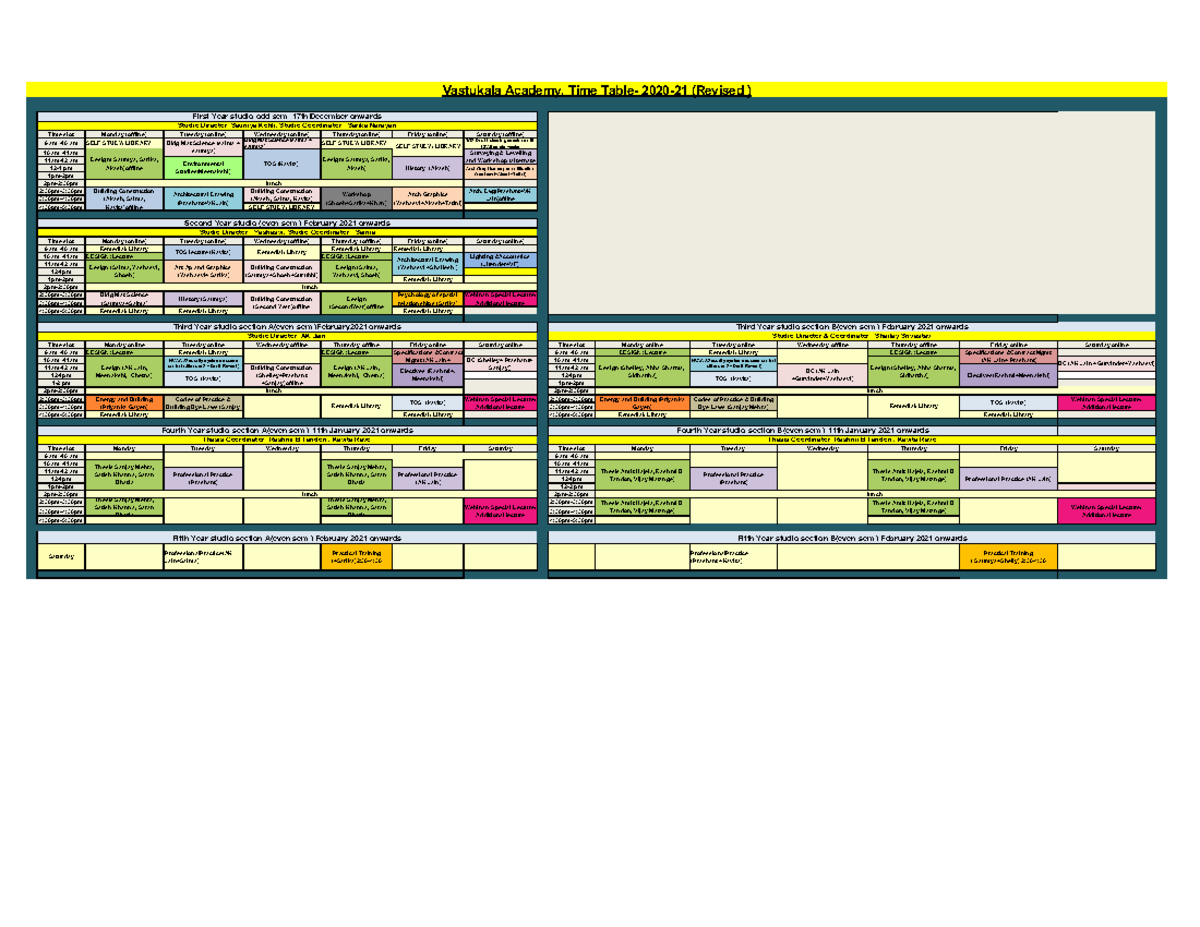 Time Table 23 - Time slot Monday (offline) Tuesday (online) Wednesday ...