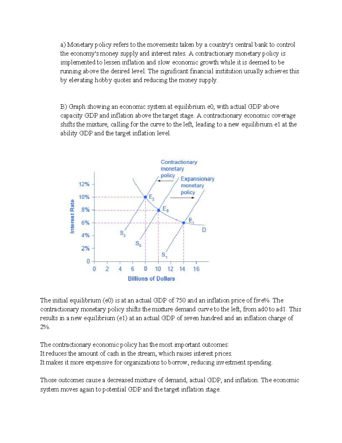 BUS 1104 Learning Journal Unit 6 - a) Monetary policy refers to the ...