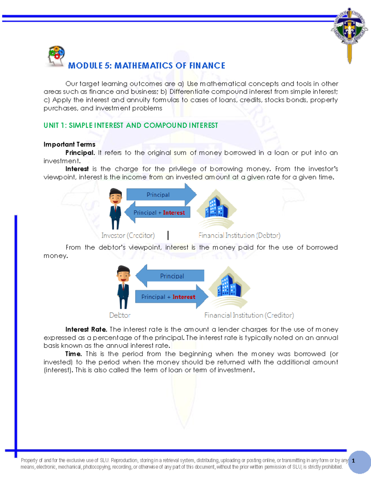 Module 5 - GMATH - Property of and for the exclusive use of SLU ...