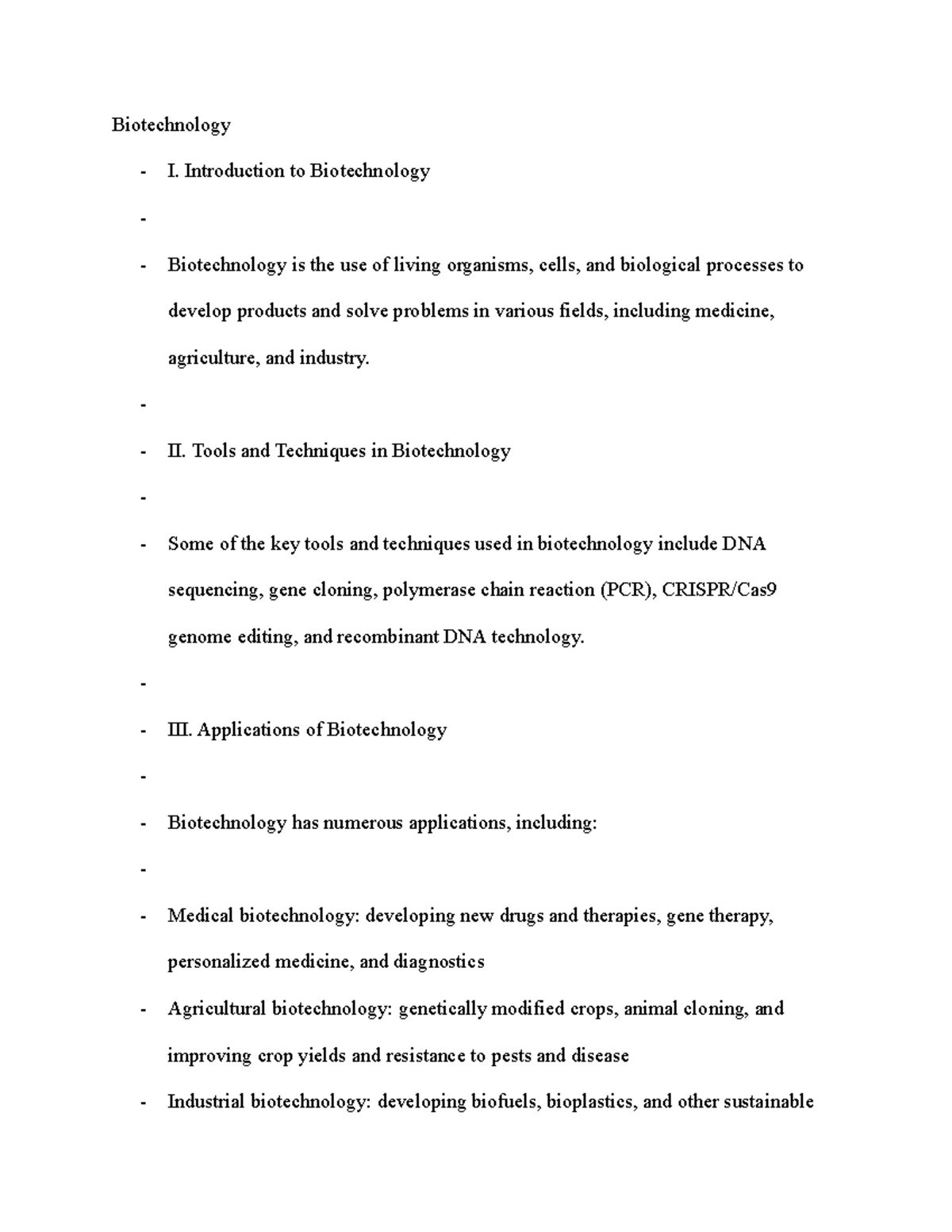 Biotechnology - Introduction to Biotechnology - Biotechnology is the ...
