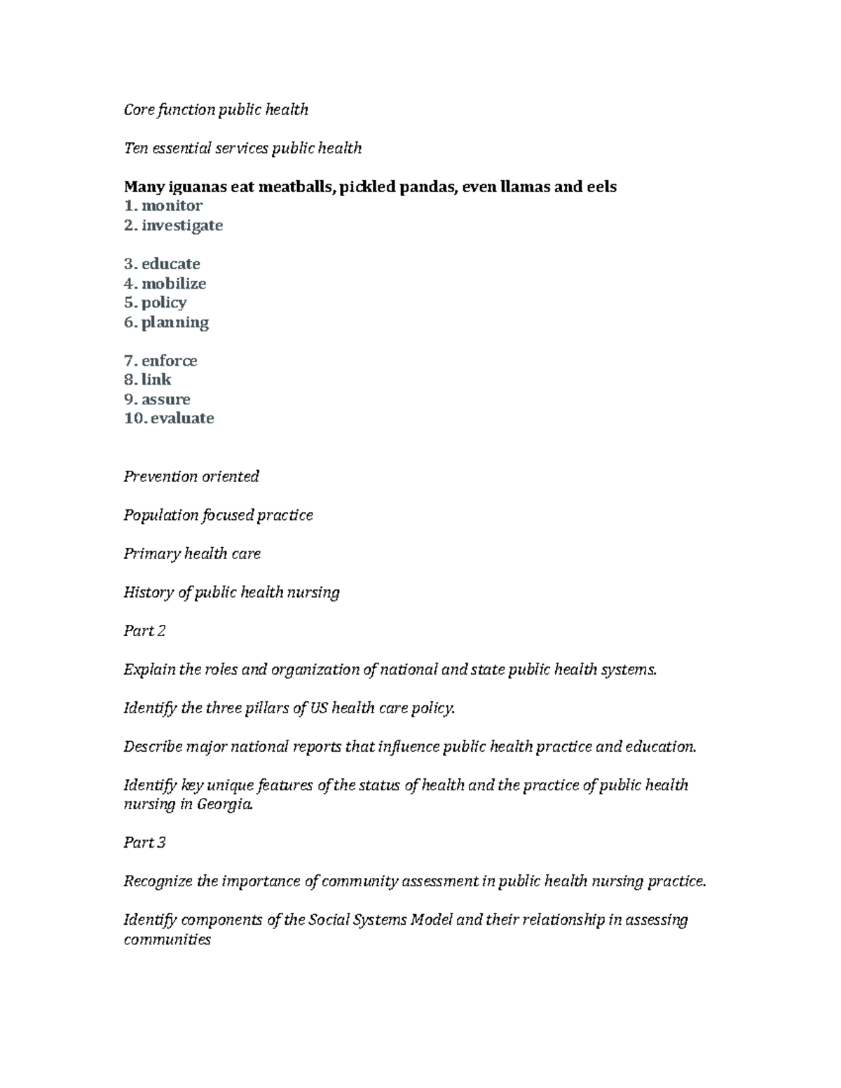 Population health cheat sheet - Core function public health Ten ...