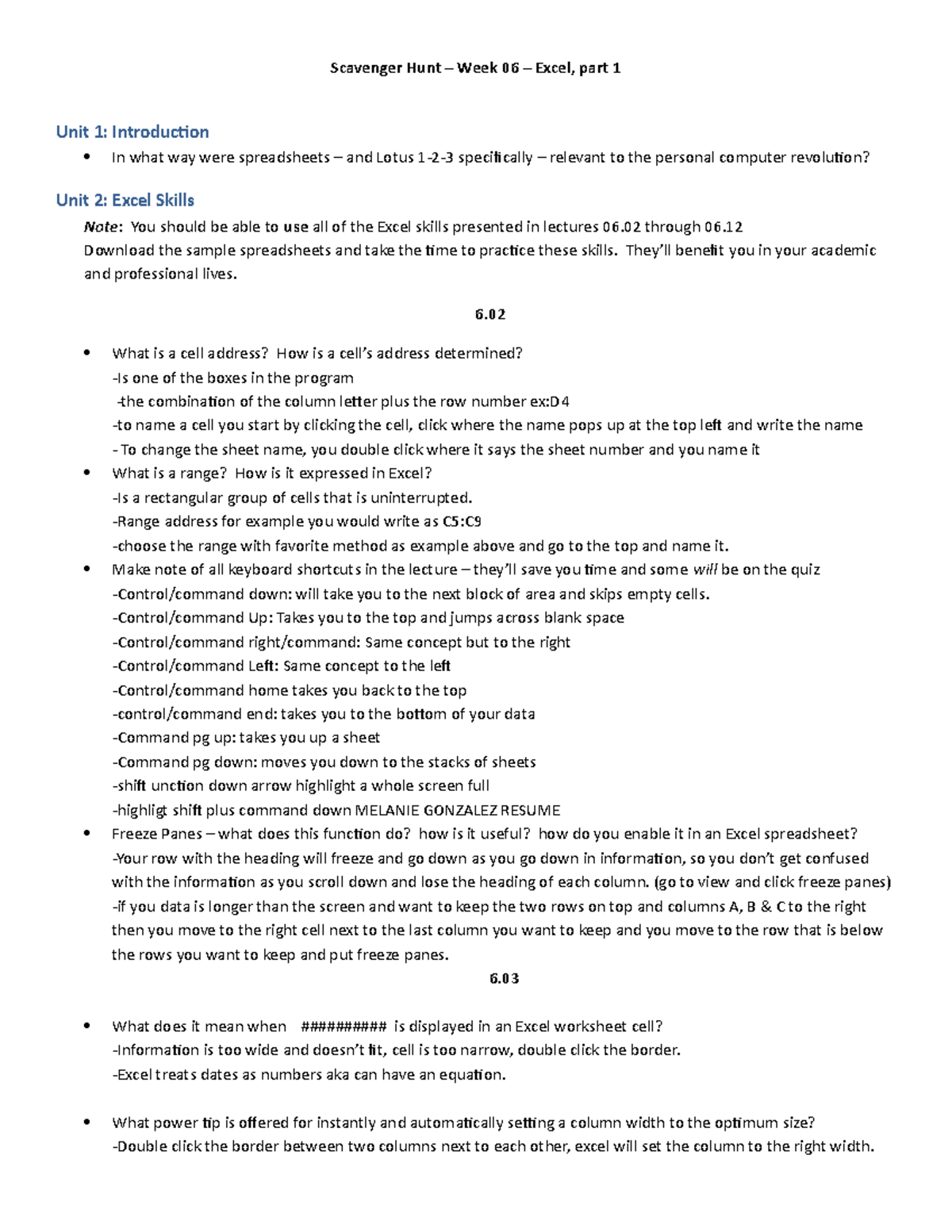 Scavenger Hunt 06-Excel Part 1 - Scavenger Hunt – Week 06 – Excel, part ...