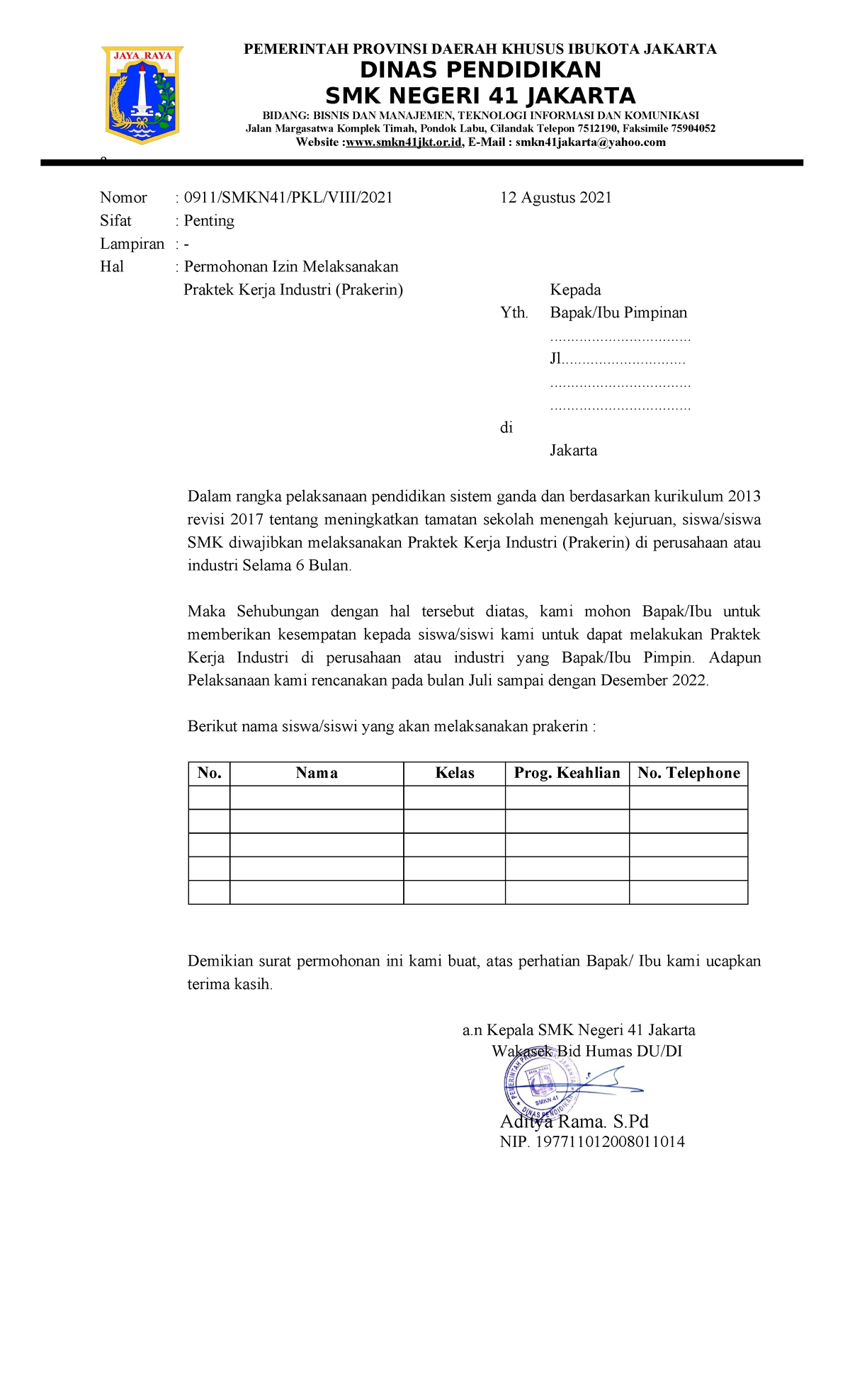Surat Permohonan Prakerin 2021 (cap,ttd) (1) - PEMERINTAH PROVINSI ...