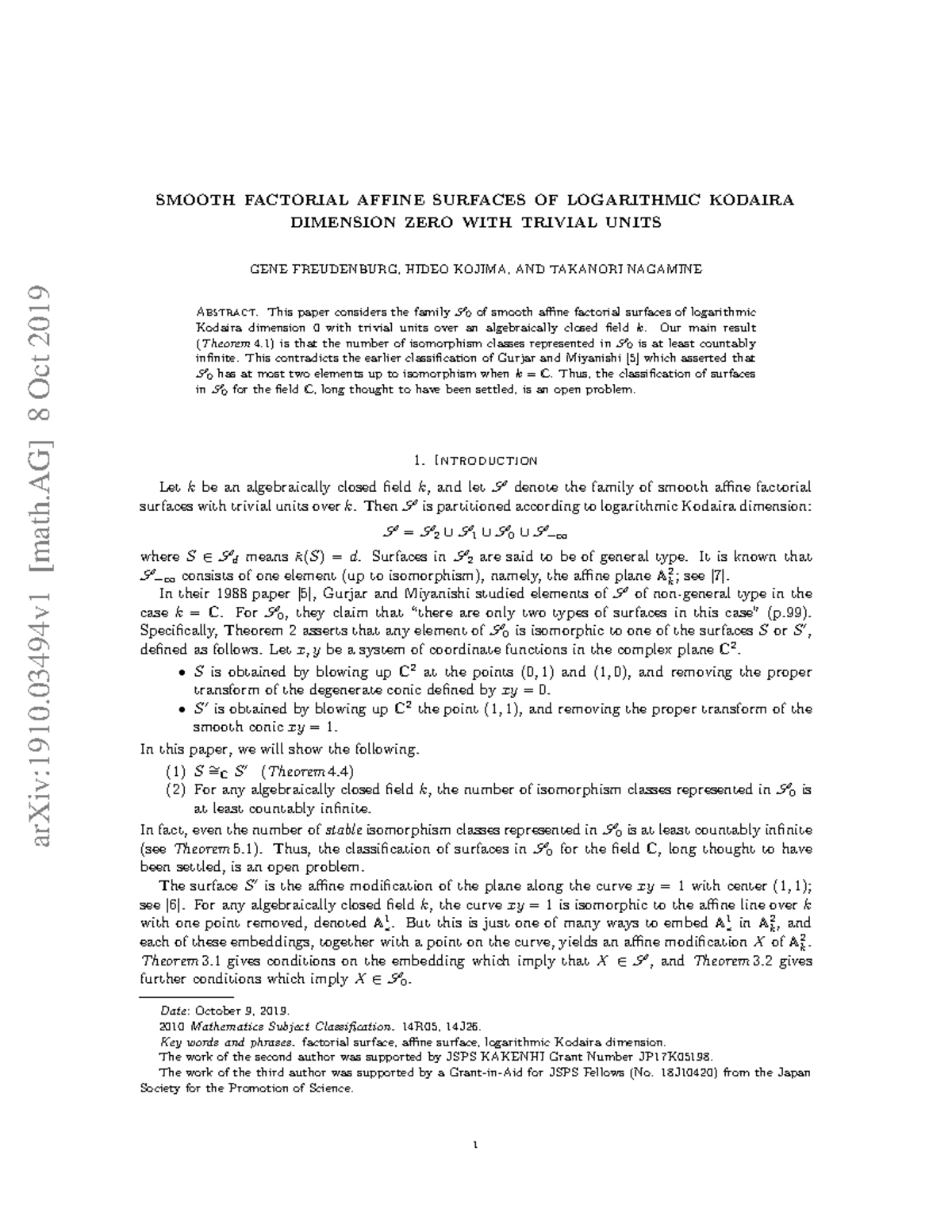Smooth factorial affine surfaces of loga - MATH 95 - Studocu