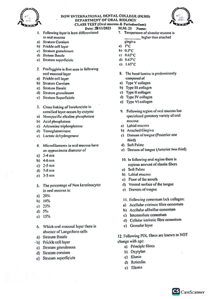 3. OSPE Questions - ospe for oral biology - Oral Biology - Studocu