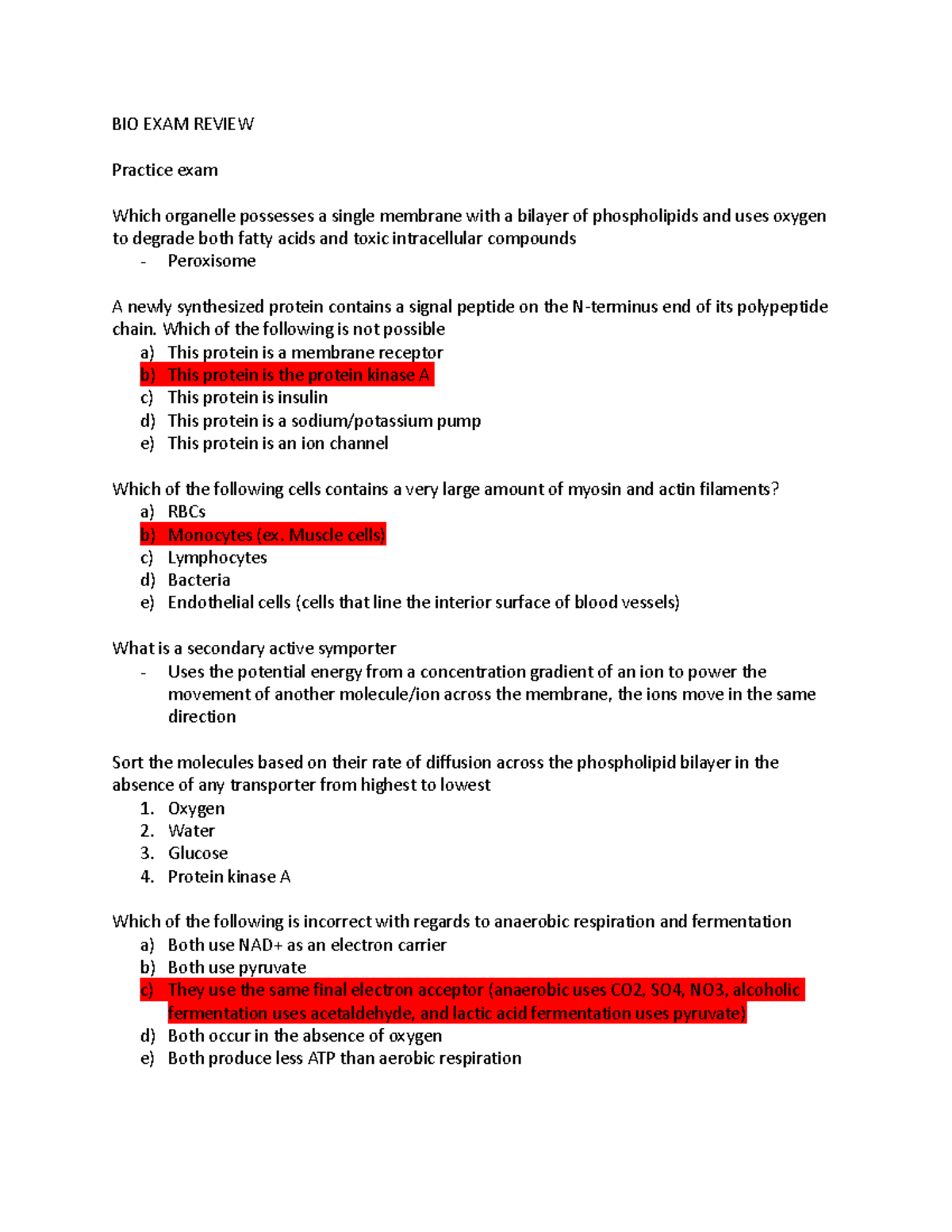 BIO EXAM Review - lecture notes and practice questions - BIO EXAM ...