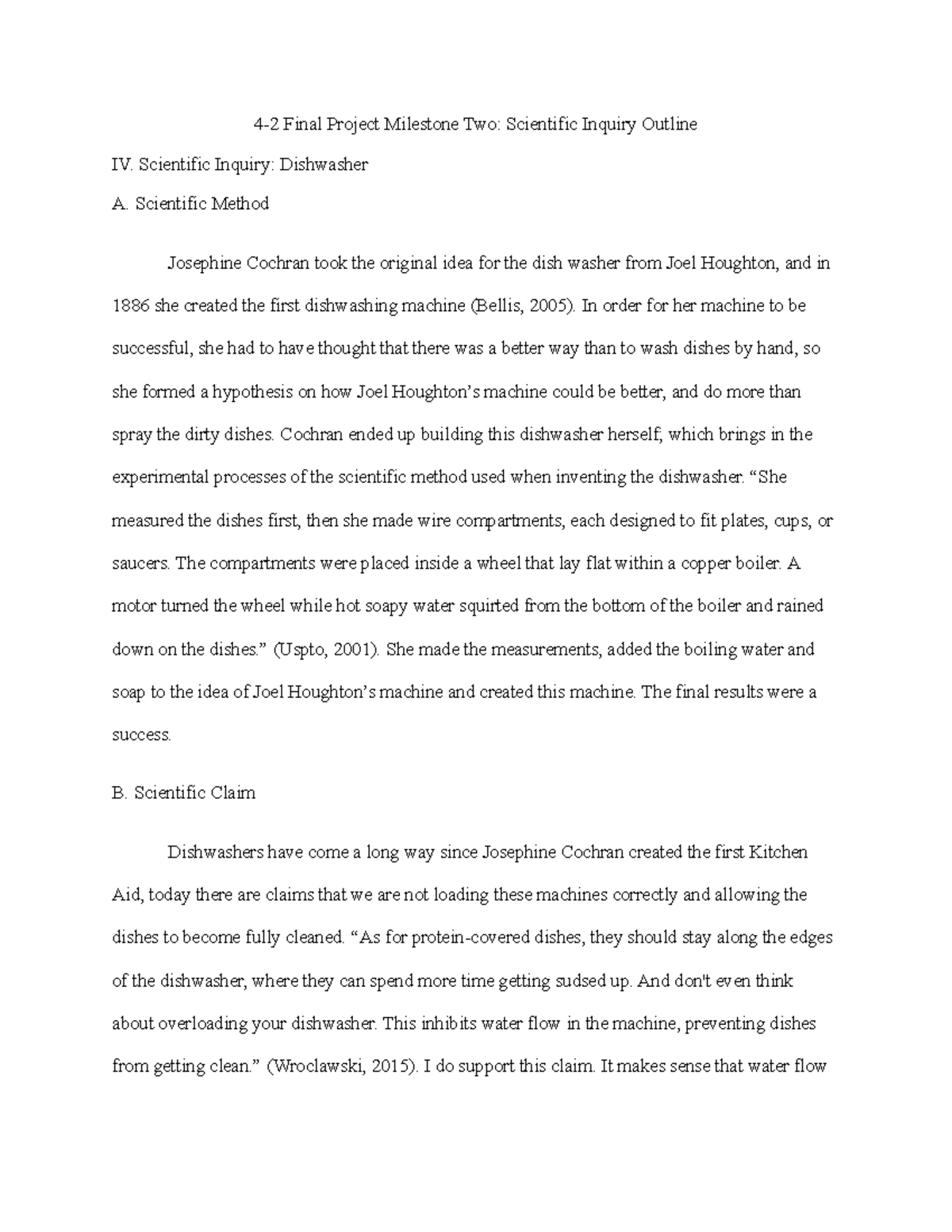 4-2 Final Project Scientific Inquiry Outline - Final Project Milestone ...