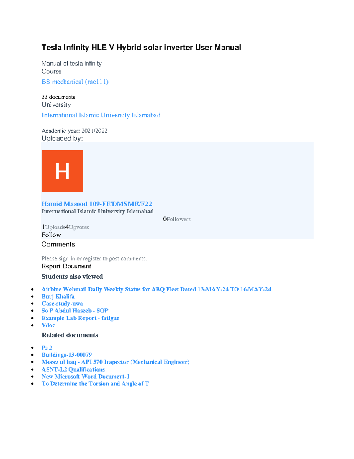 Tesla Infinity HLE V Hybrid solar inverter User Manual - Report ...