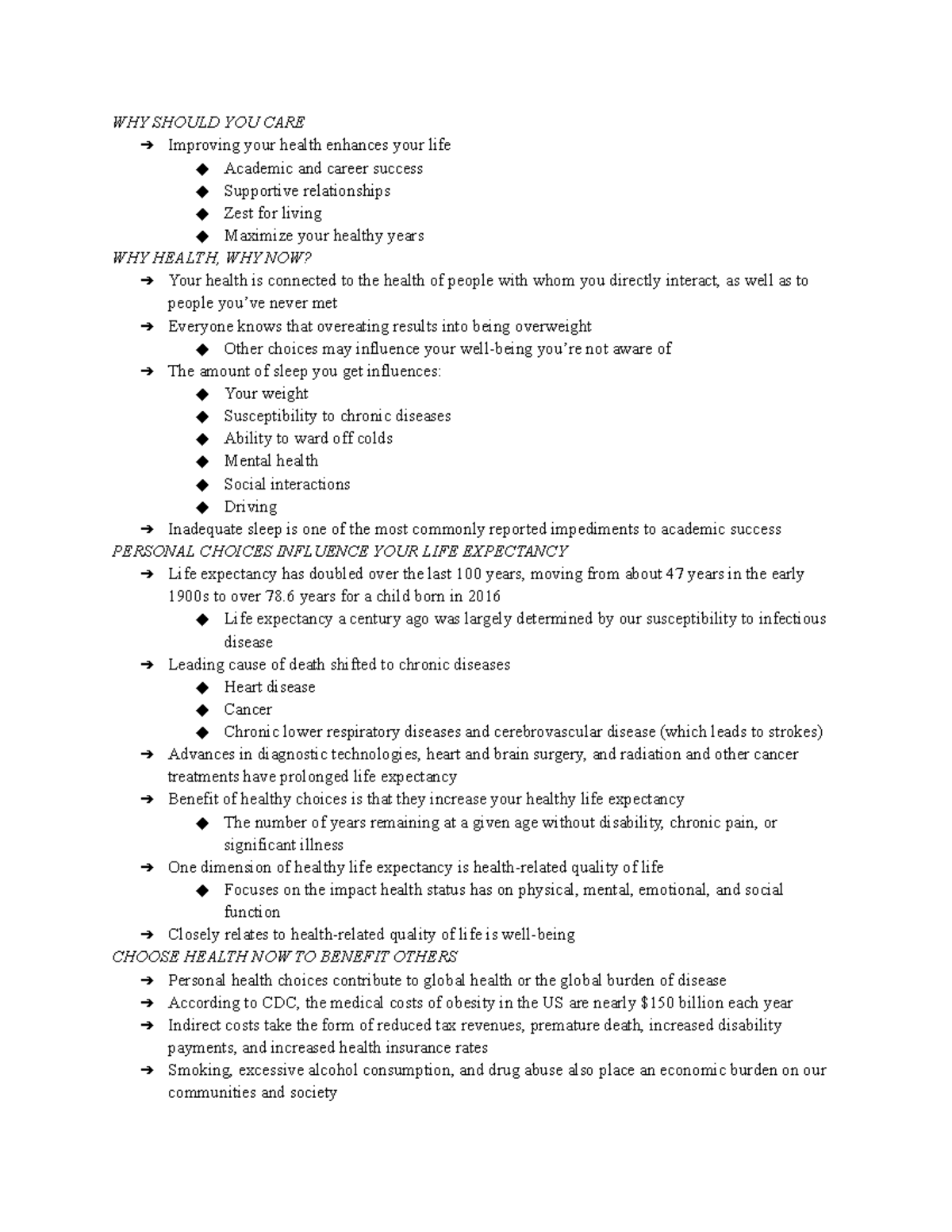 Chapter 1 Accessing Your Health (09 01) - WHY SHOULD YOU CARE Improving ...