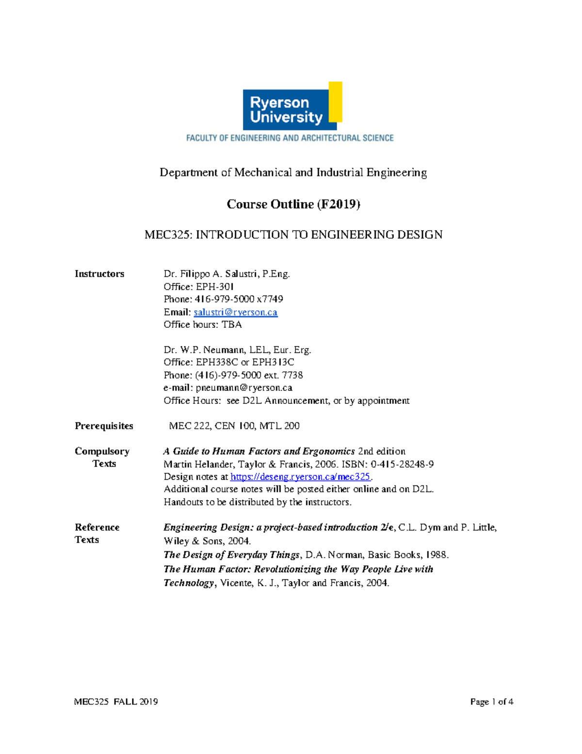 MEC325 - course outline - Warning: TT: undefined function: 32 ...