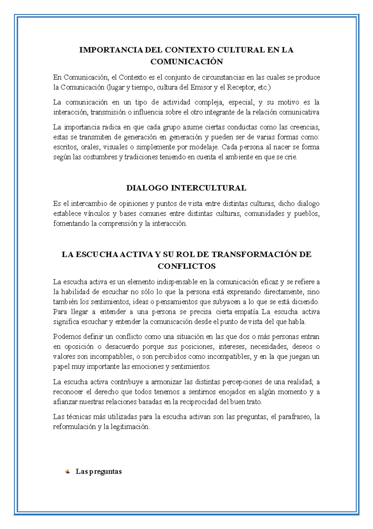 Importancia DEL Contexto Cultural EN LA Comunicación - IMPORTANCIA DEL ...