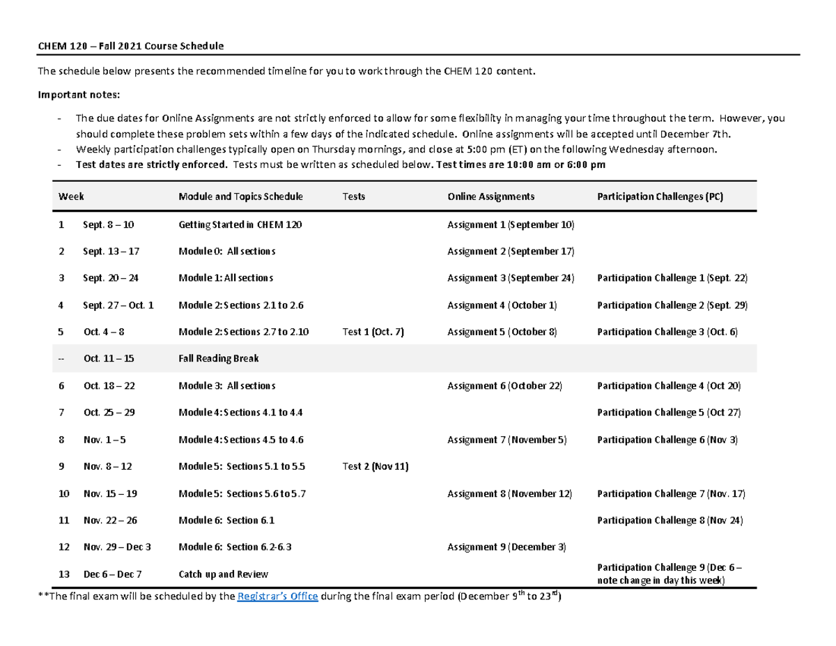 CHEM 120 Fall 2021 Schedule CHEM 120 Fall 2021 Course Schedule The chem-120-fall-2021-schedule-chem-120-fall-2021-course-schedule-the