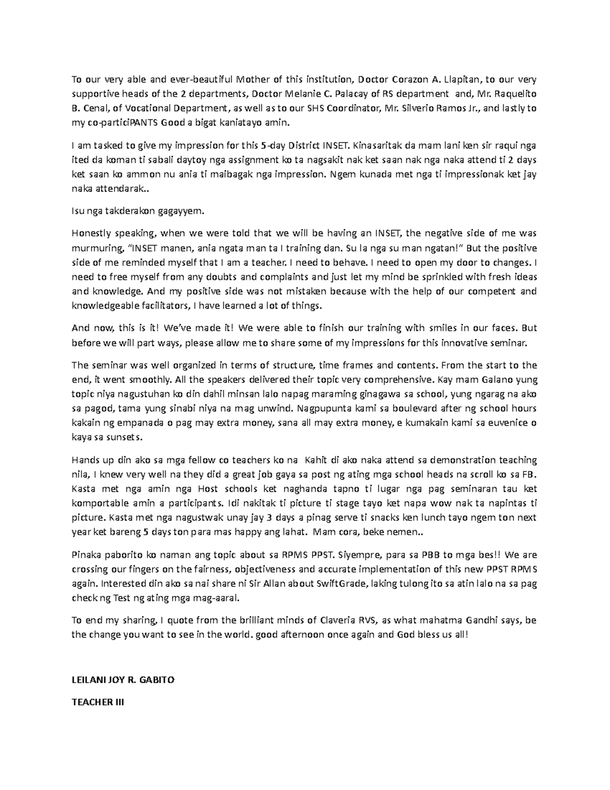 Impressions Inset - none - To our very able and ever-beautiful Mother ...