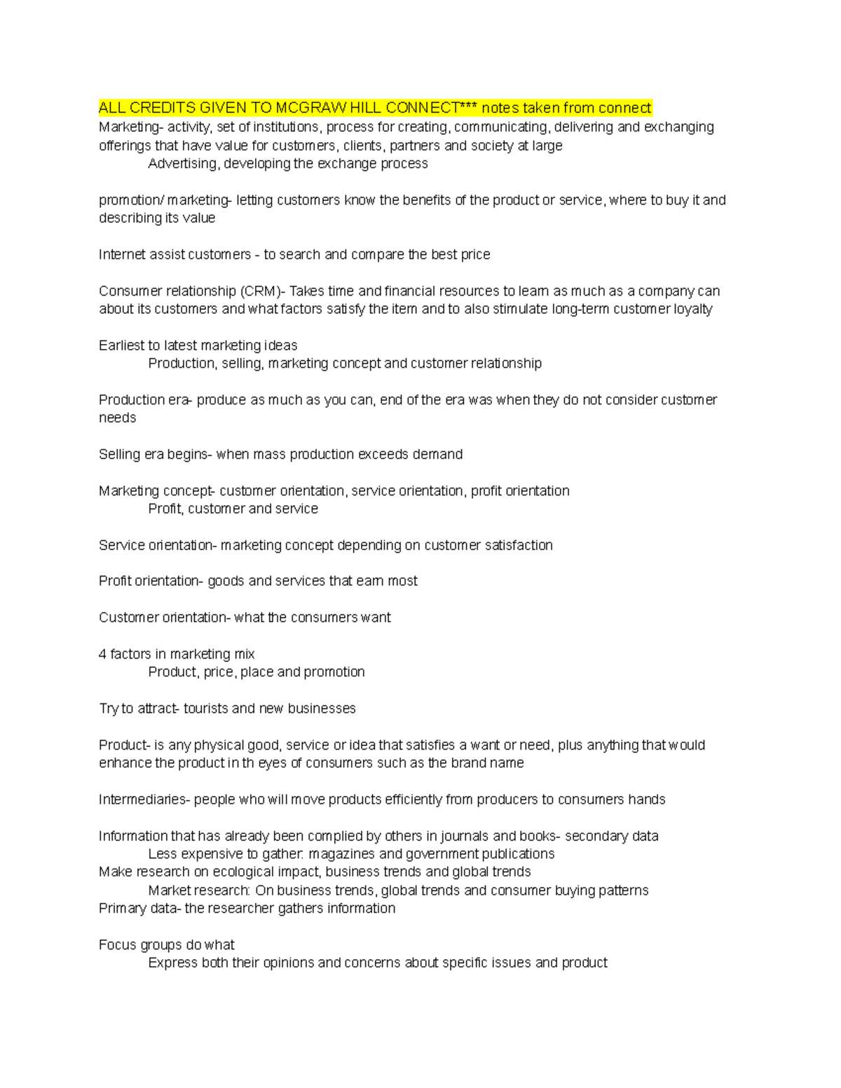 Chapter 8 notes business - ALL CREDITS GIVEN TO MCGRAW HILL CONNECT ...