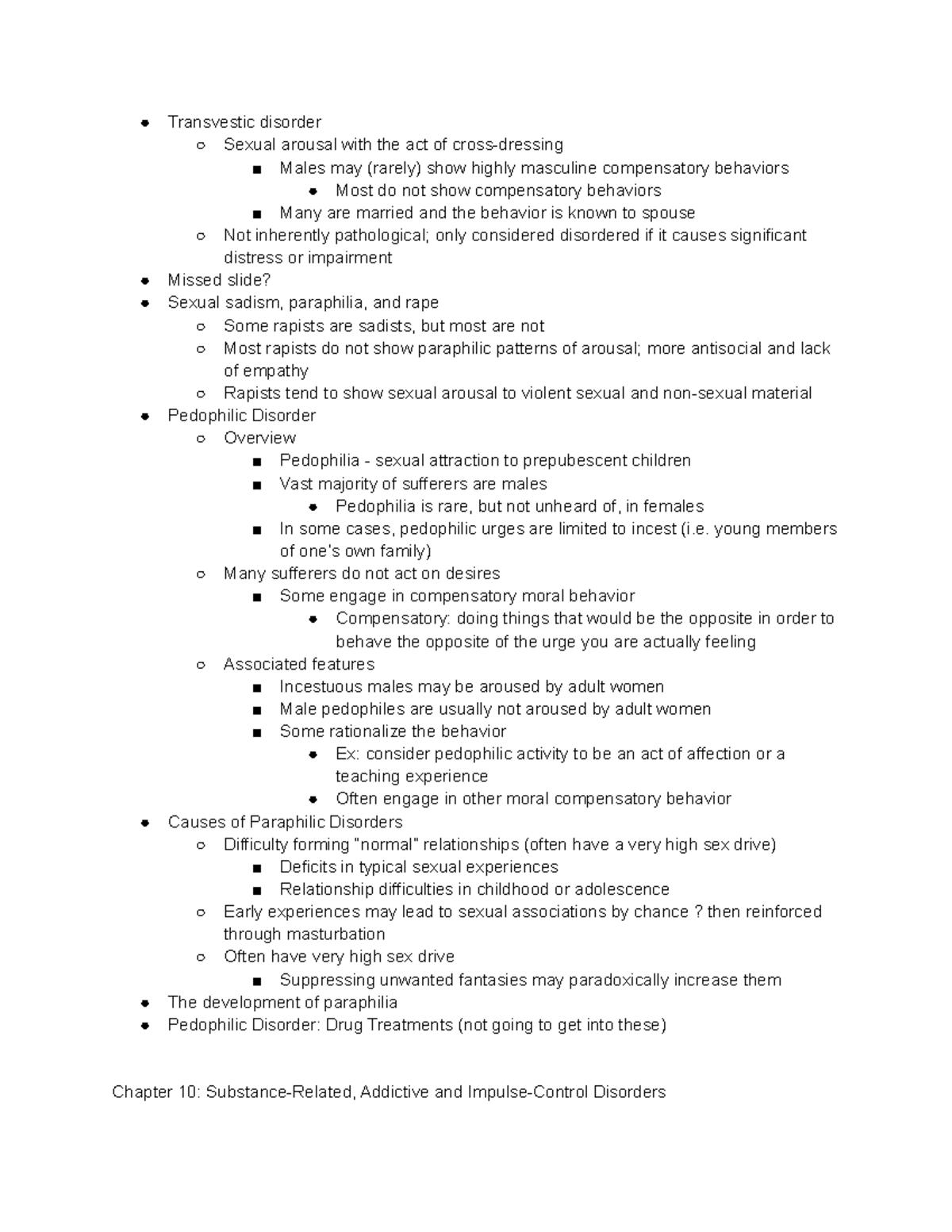 4 14 20 Abnormal Psych - Transvestic disorder Sexual arousal with the ...