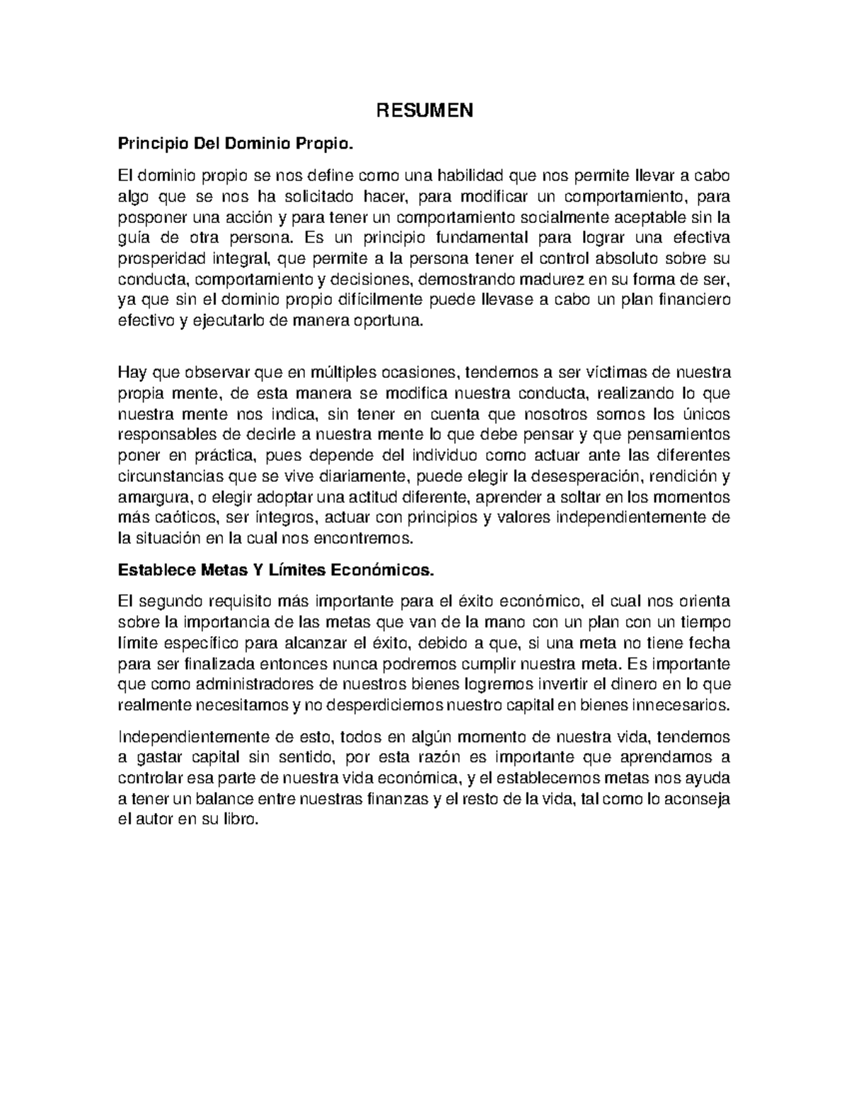 Principio del Dominio Propio Resumen - Desarrollo Humano y Profesional ...
