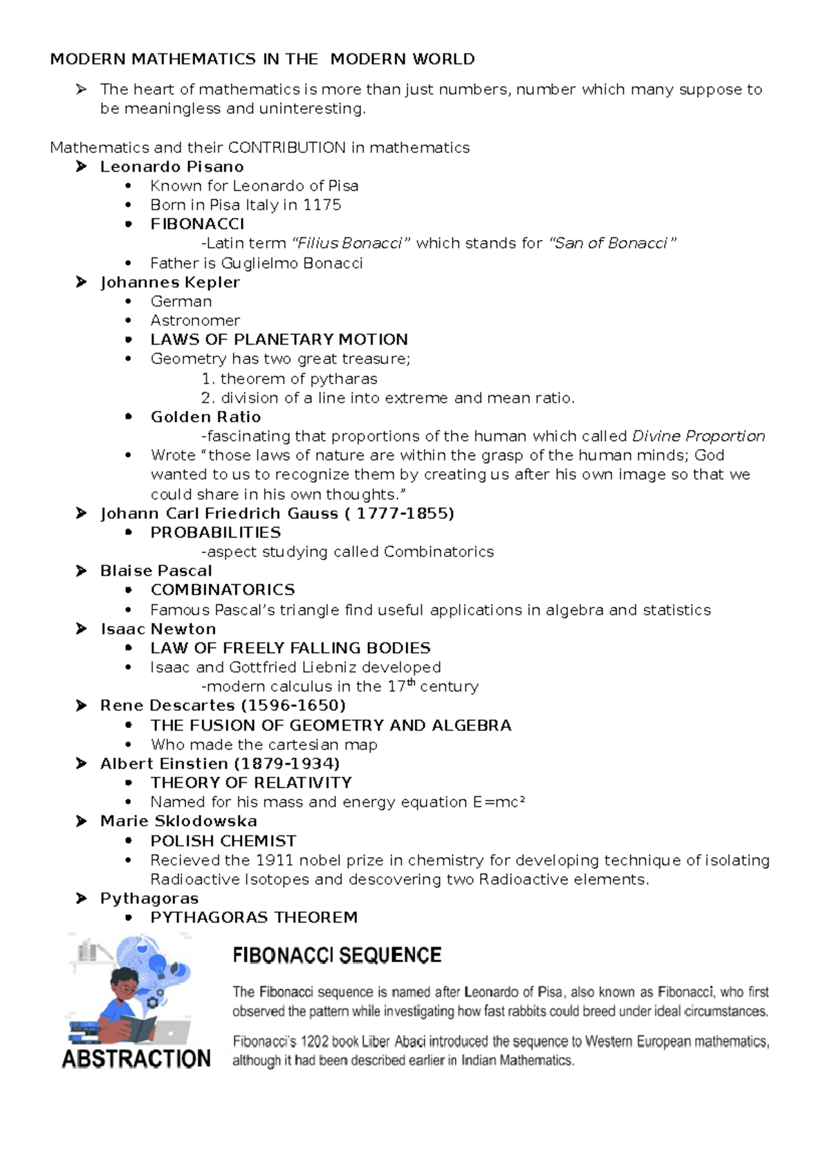 Reviewer Mathematics IN OUR World - MODERN MATHEMATICS IN THE MODERN ...