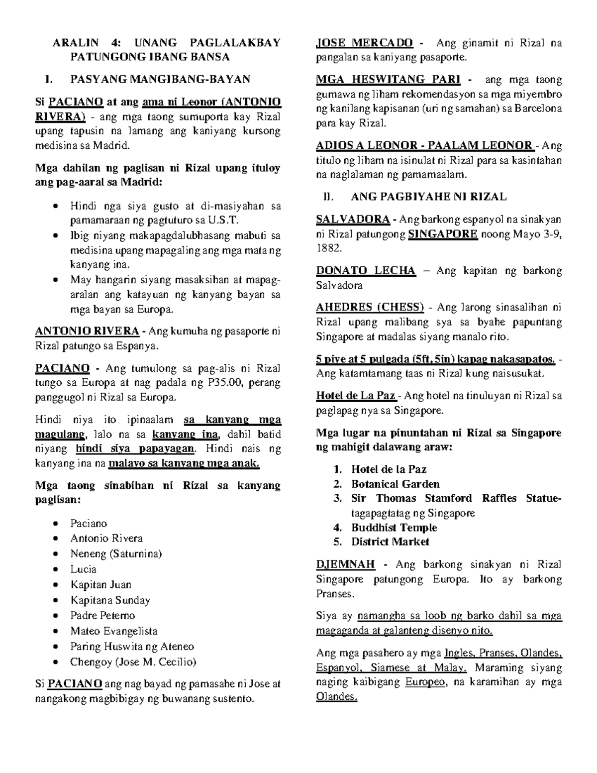 Aralin 4: Unang Pag Lalakbay papuntang ibang Bansa - ARALIN 4: UNANG PAGLALAKBAY PATUNGONG IBANG ...