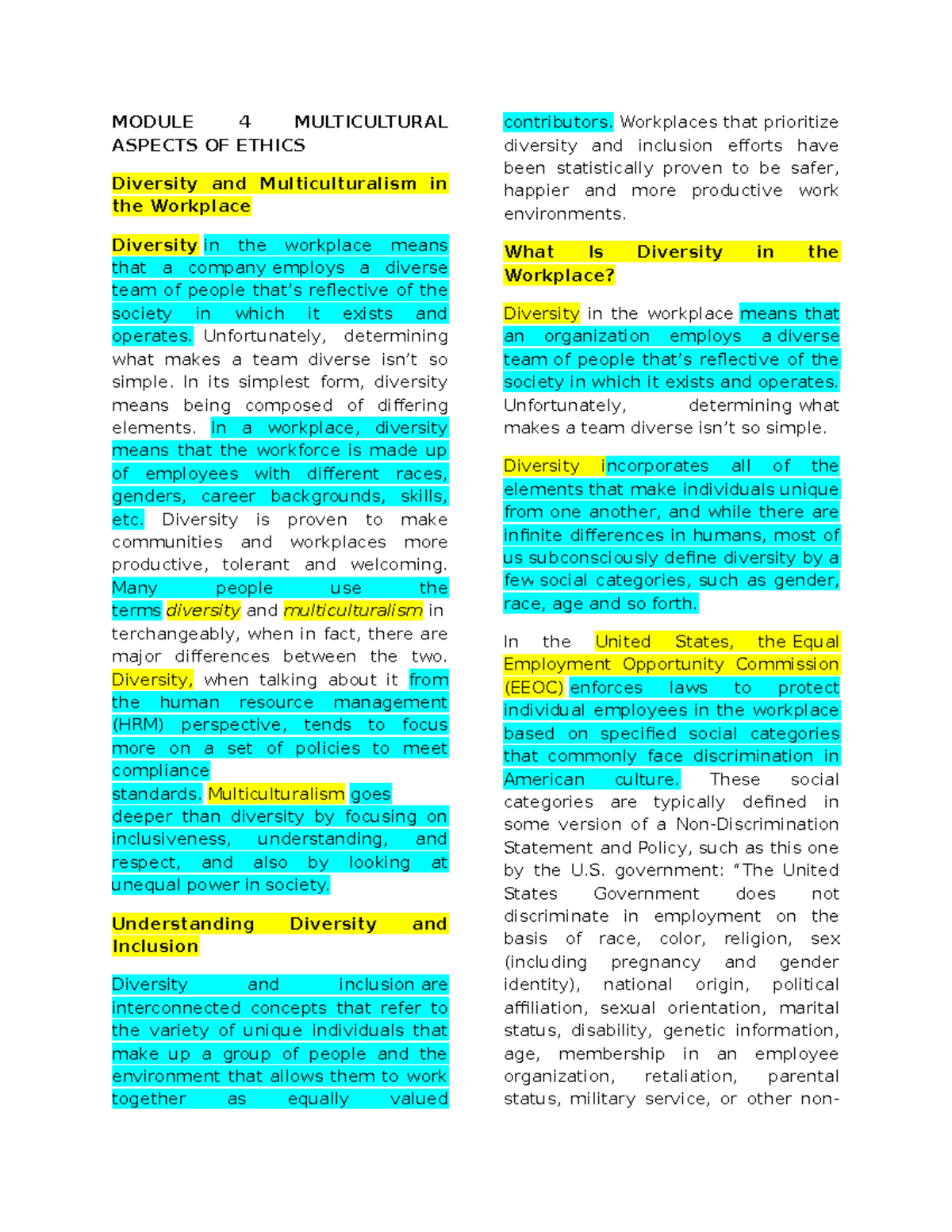 Module 4 Multicultural Aspects OF Ethics - MODULE 4 MULTICULTURAL ...
