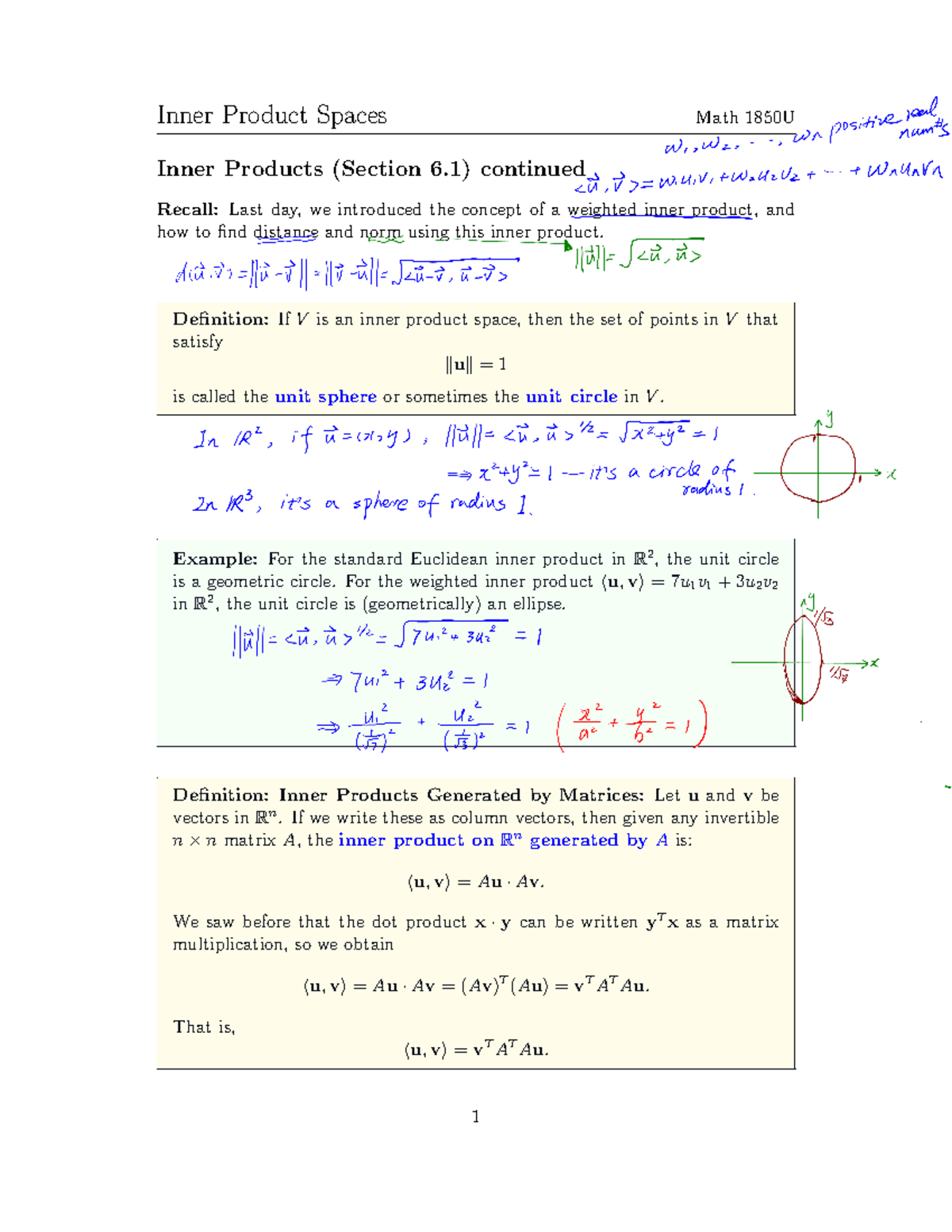 Lecture 21-posted - Helpful - Inner Product Spaces Math 1850U Inner ...