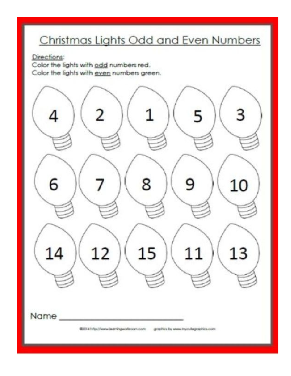 Odd and even numbers - Education - Christmas Lights Odd and Even ...
