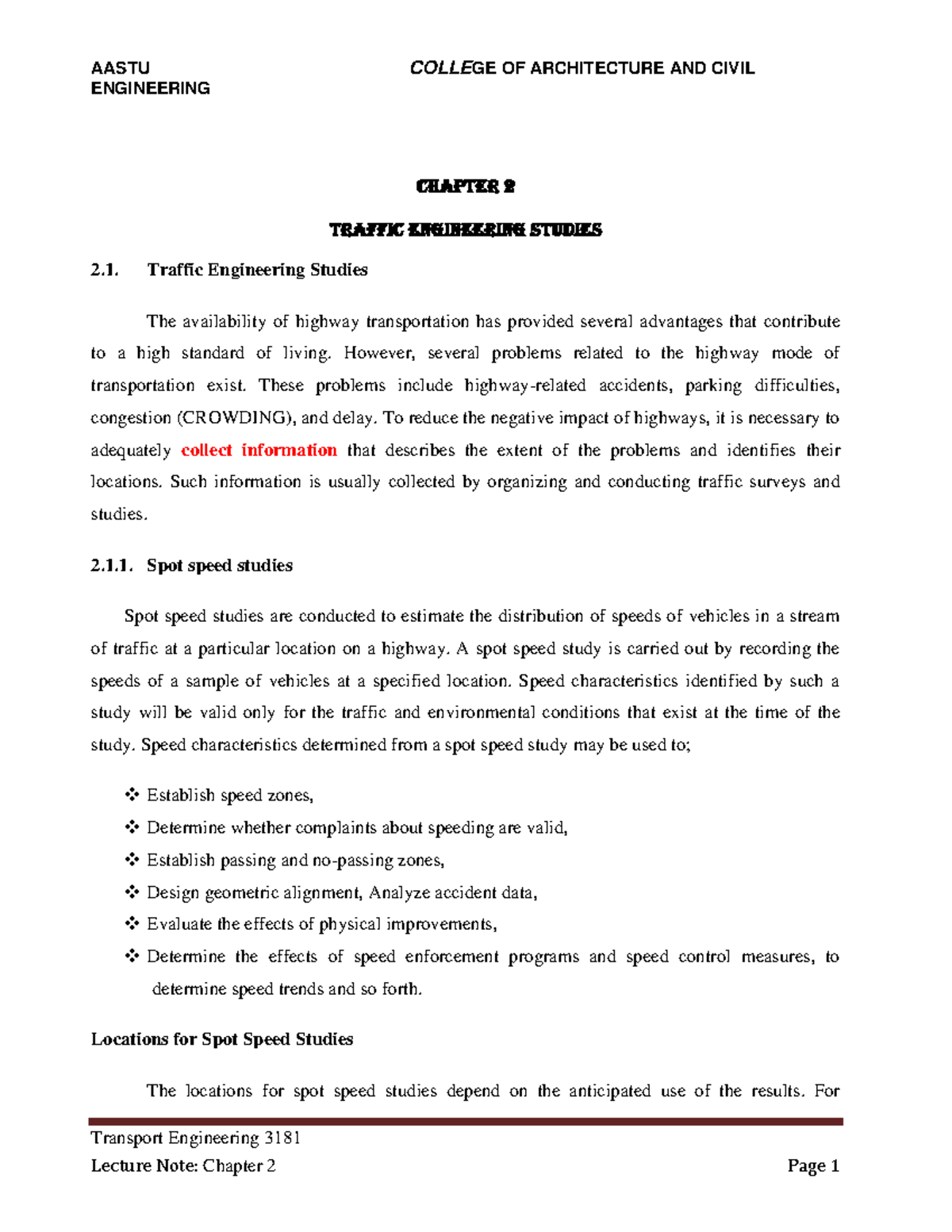 Chapter 2TRAFFIC ENGINEERING AND TRANSPORTATION - ENGINEERING Transport ...