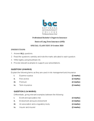 Certificte Of Proficiency REVISION PAPER 002 - BAC - Studocu