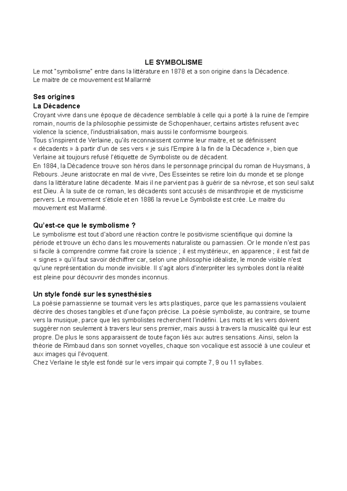 LE Symbolisme - LE SYMBOLISME Le mot “symbolisme” entre dans la ...