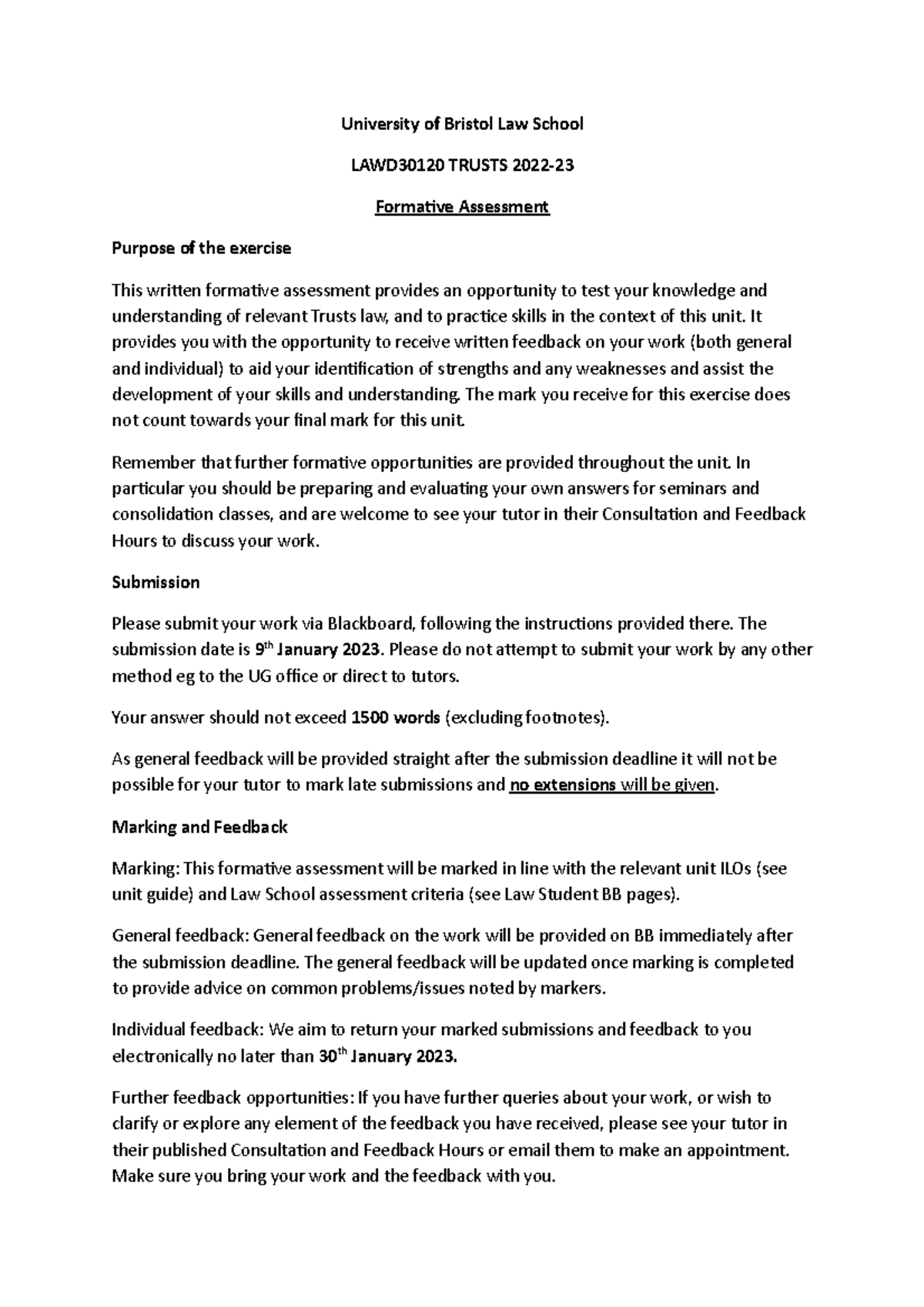 Formative Assessment 2022-23 - Copy - University of Bristol Law School ...