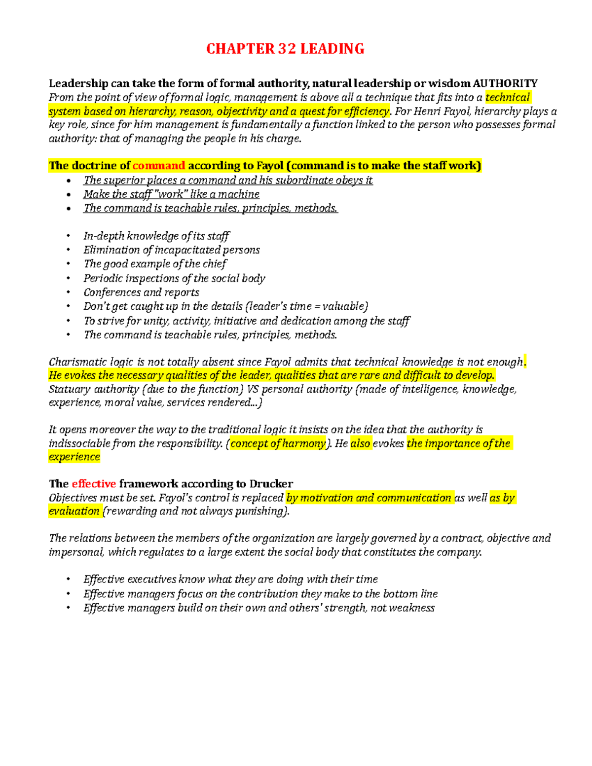 Chapter 32 Leading - CHAPTER 32 LEADING Leadership can take the form of ...