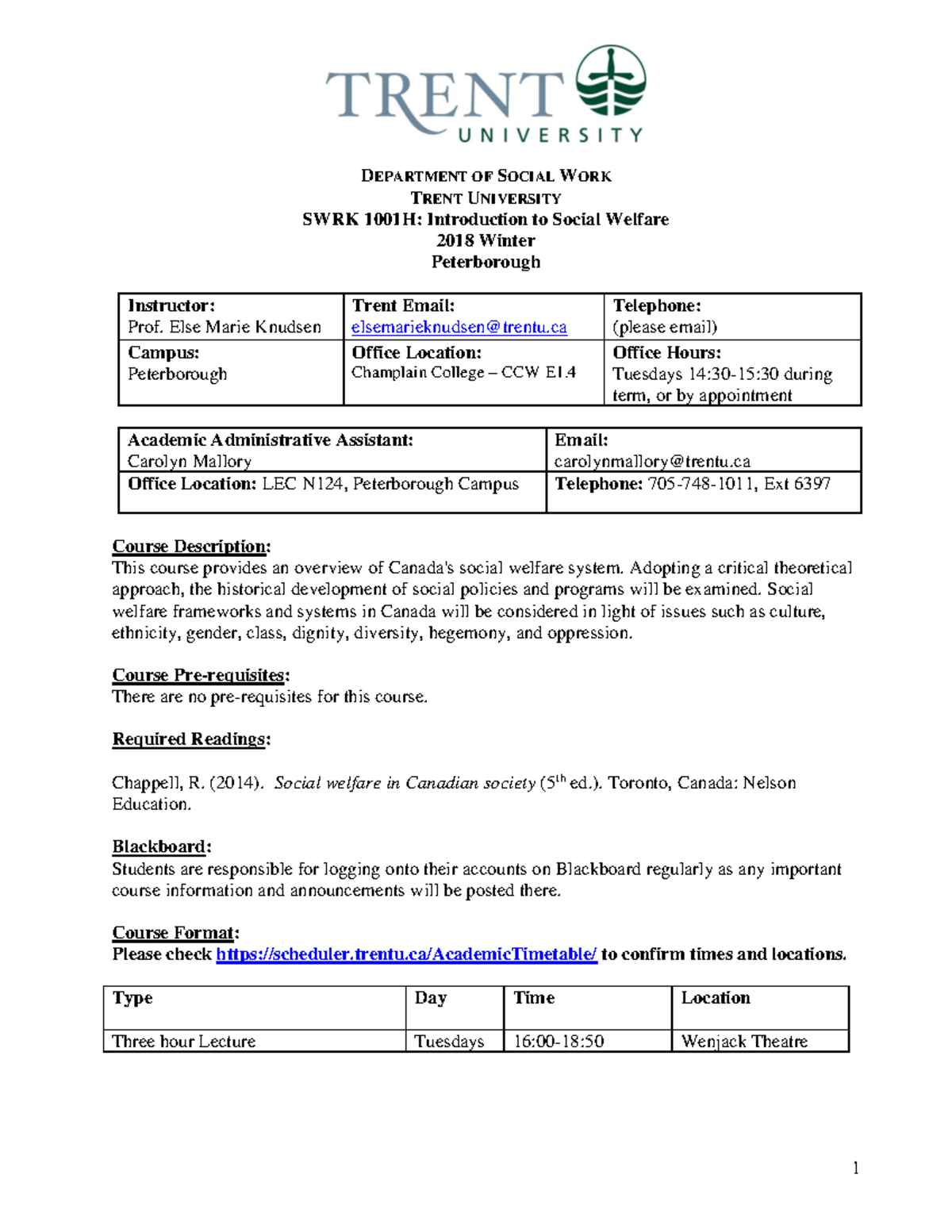 SWRK 1001H Pboro 2018 WI (Else Marie Knudsen) - DEPARTMENT OF SOCIAL ...