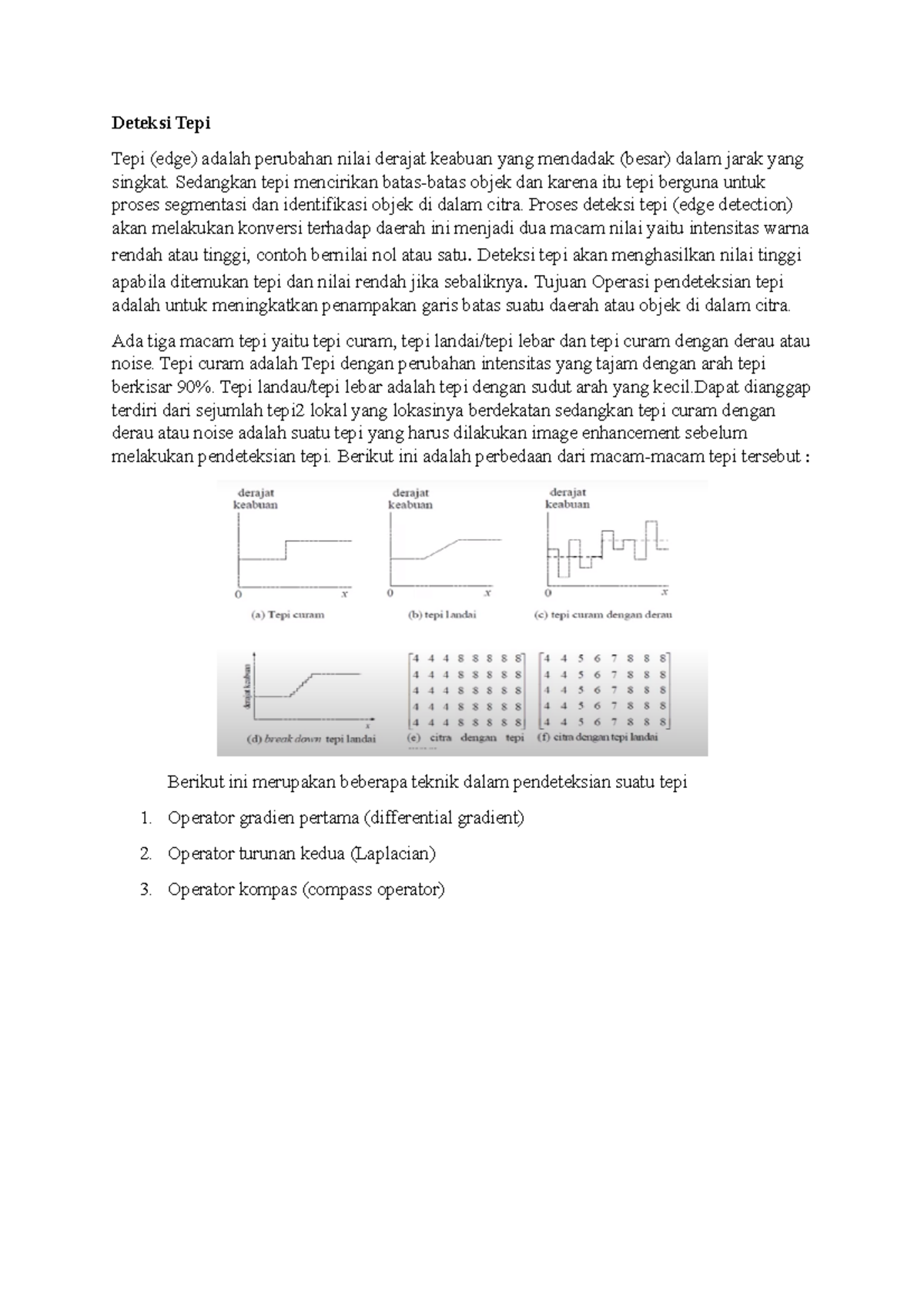 Deteksi Tepi Pengolahan Citra Digital - Deteksi Tepi Tepi (edge) adalah ...