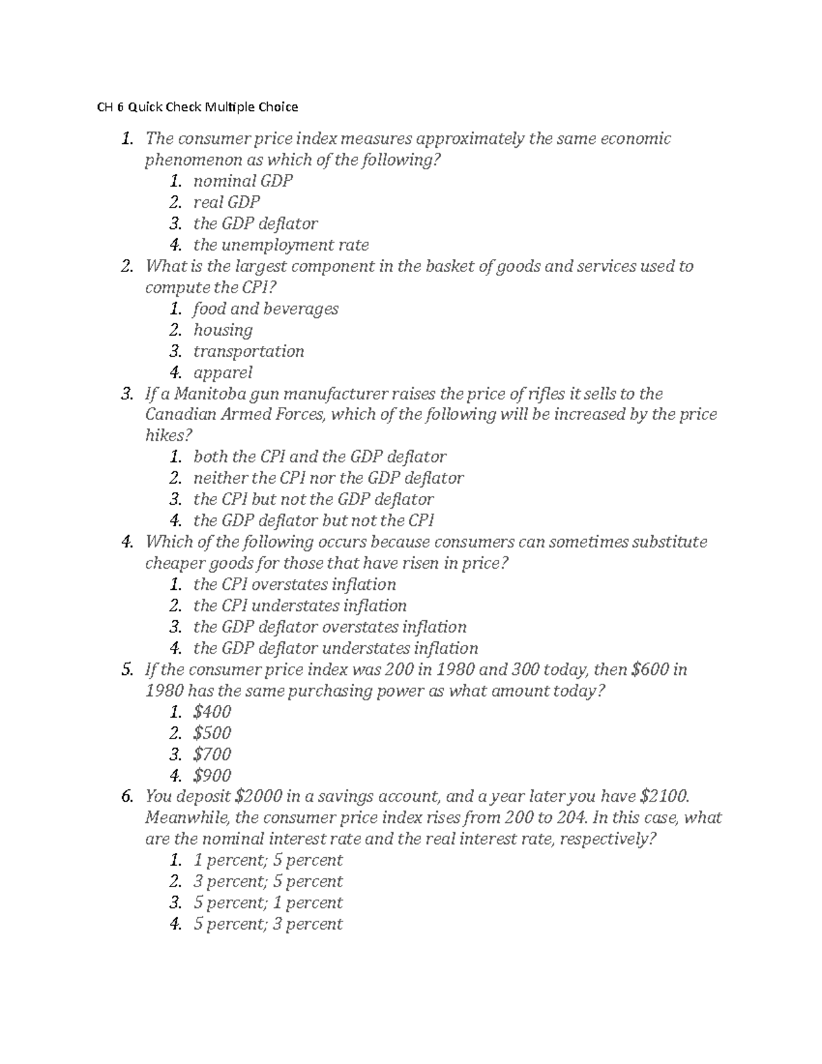 CH 6 Quick Check Multiple Choice - CH 6 Quick Check Multiple Choice The ...